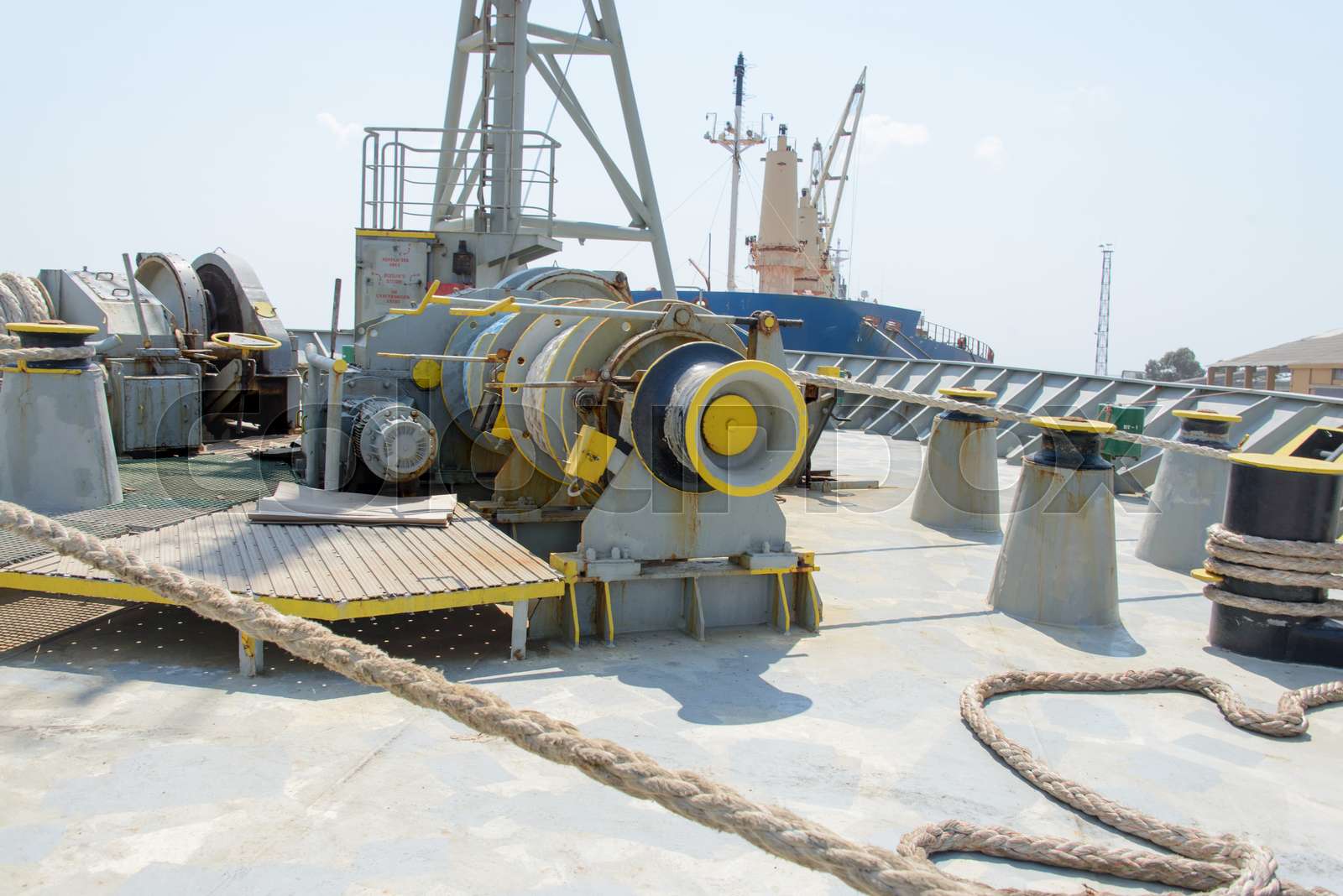 Mooring gear on cargo ship | Stock image | Colourbox