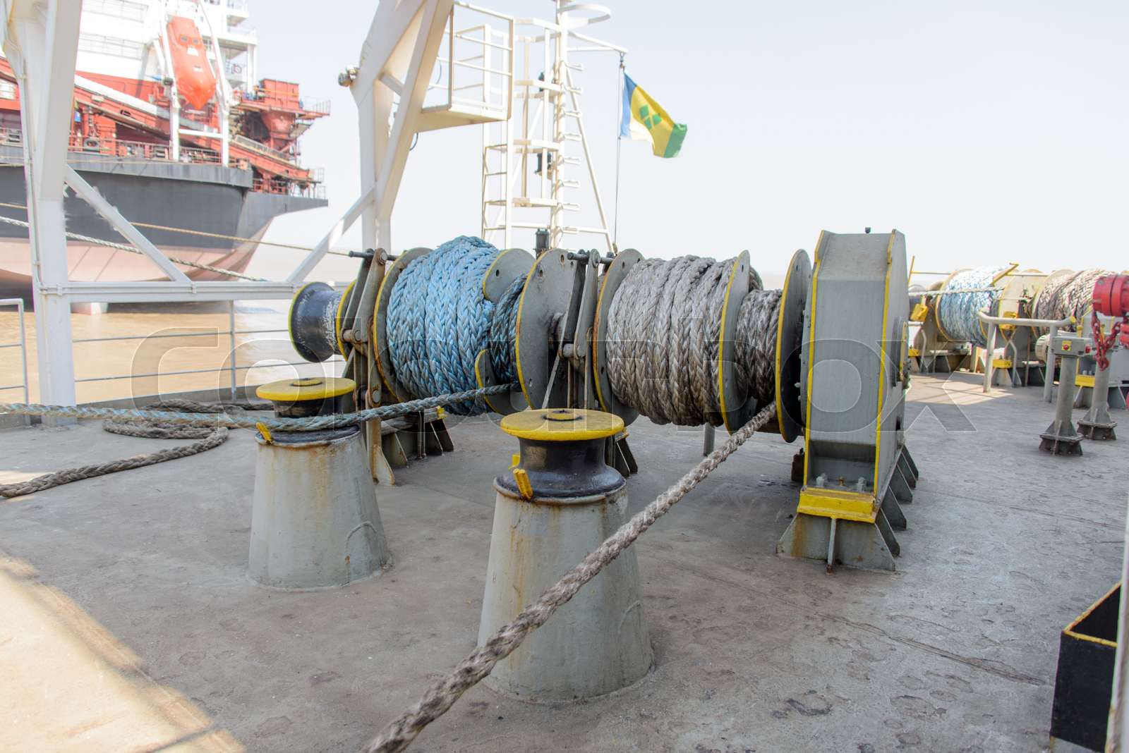 Mooring gear on cargo ship | Stock image | Colourbox
