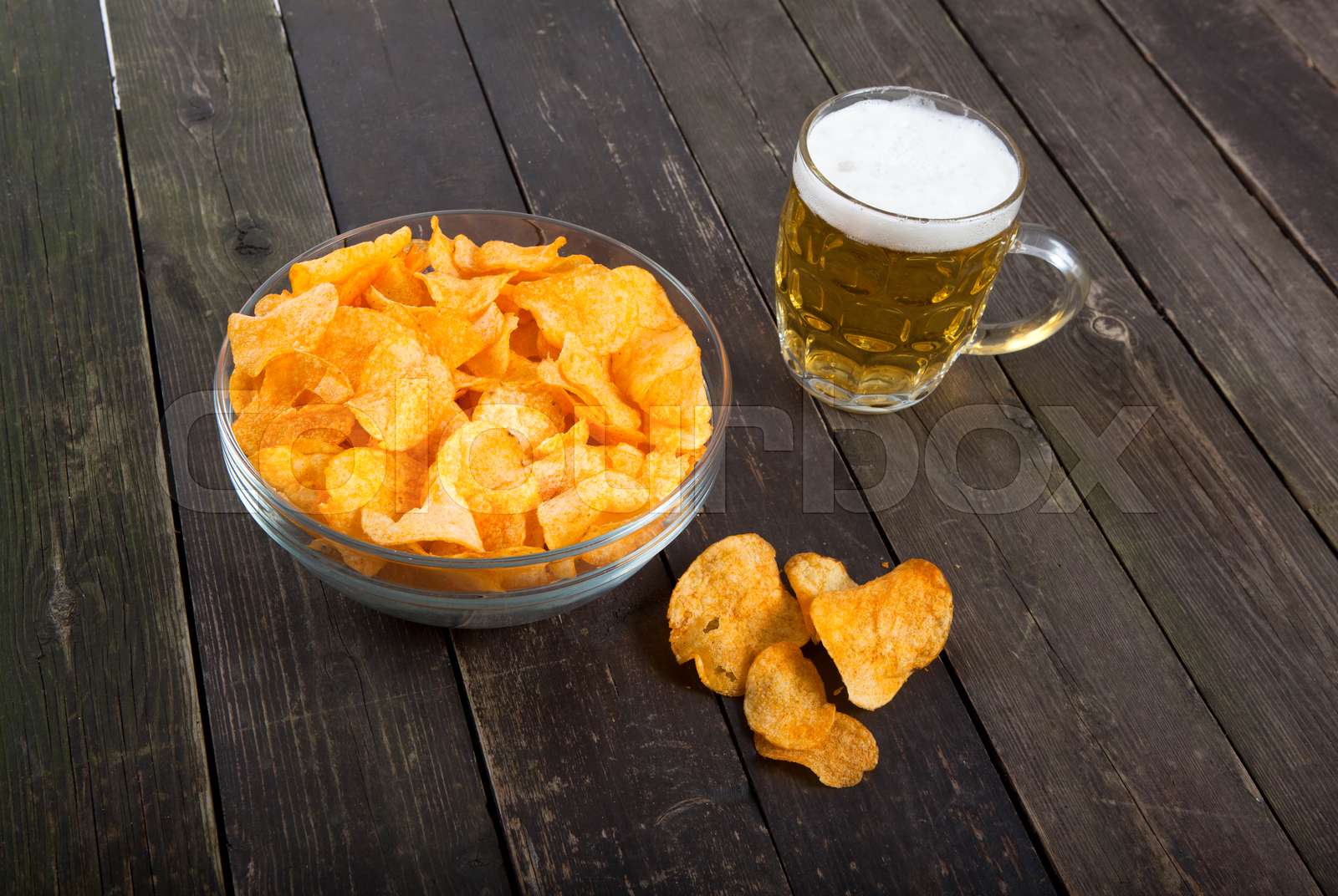 chips and beer | Stock image | Colourbox
