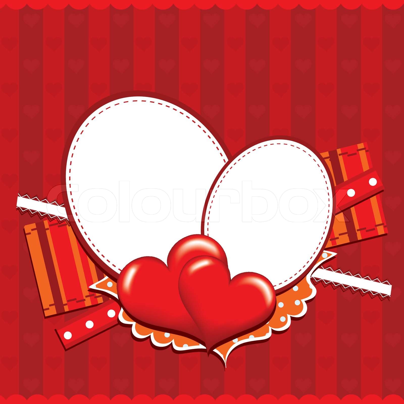 Template heart greeting card, vector illustration | Stock vector ...