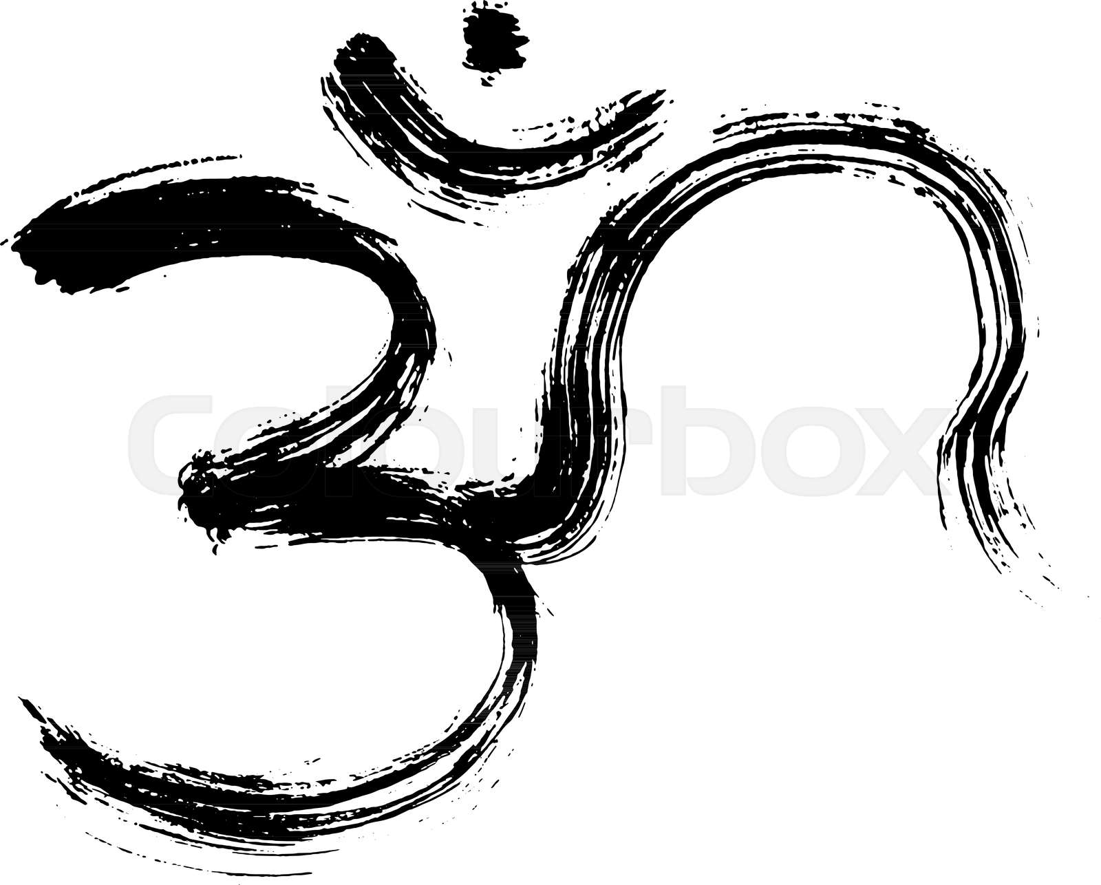 Hand-drawn om symbol. Grunge texture. Art ohm sign. | Stock vector ...