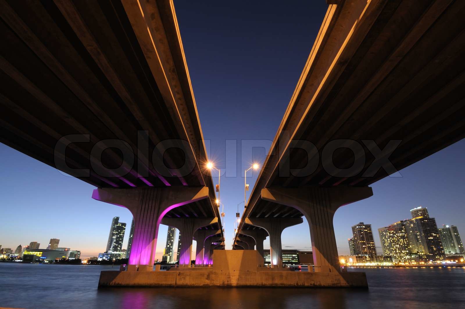 Bridge over the Biscayne Bay in Miami, Florida USA | Stock image ...
