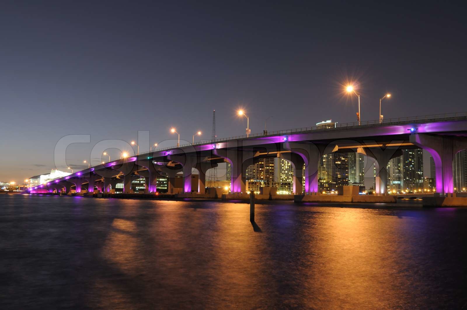 Bridge over the Biscayne Bay in Miami, Florida USA | Stock image ...