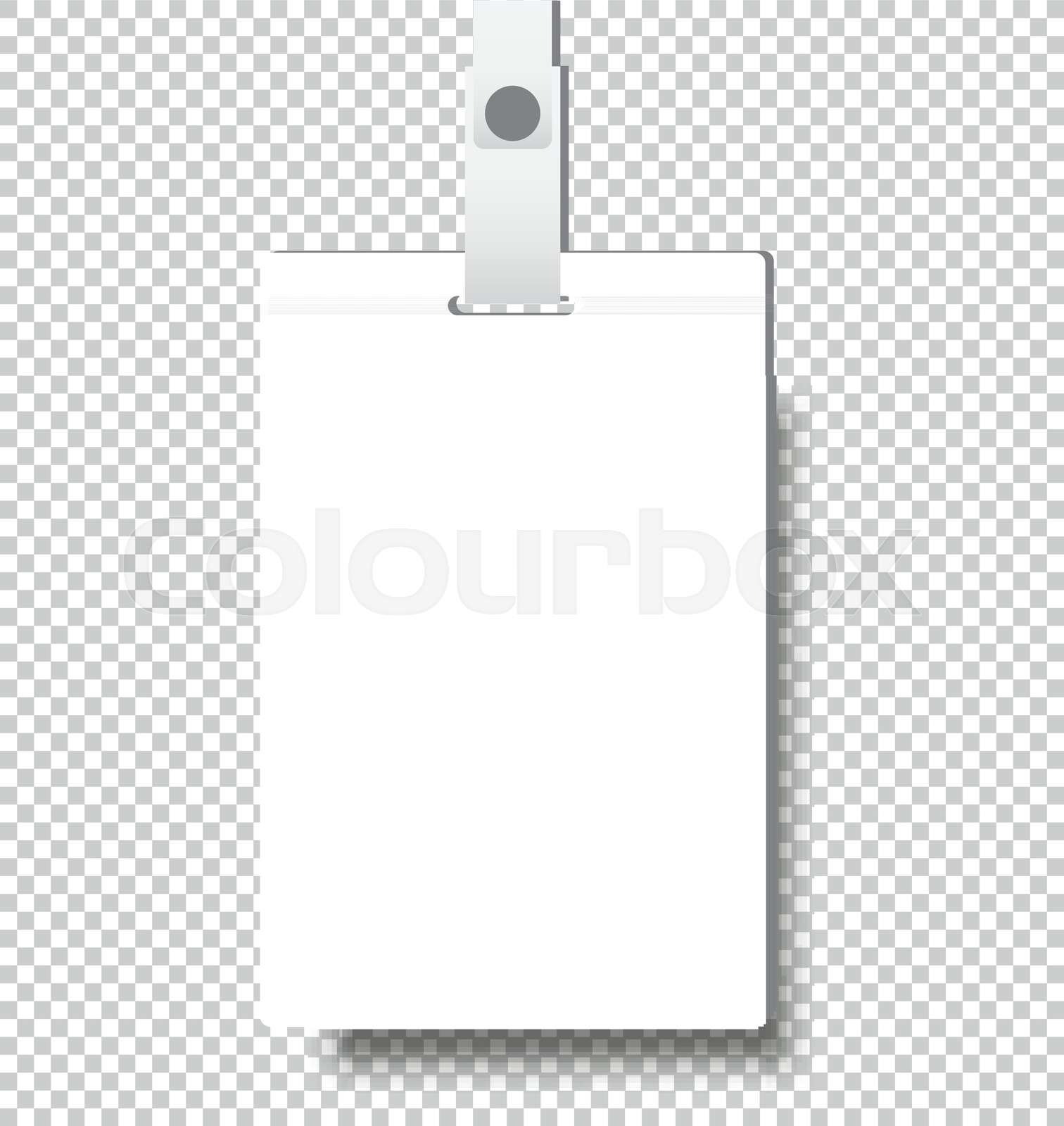 Blank realistic Identity card badge with ribbon mockup cover template ...