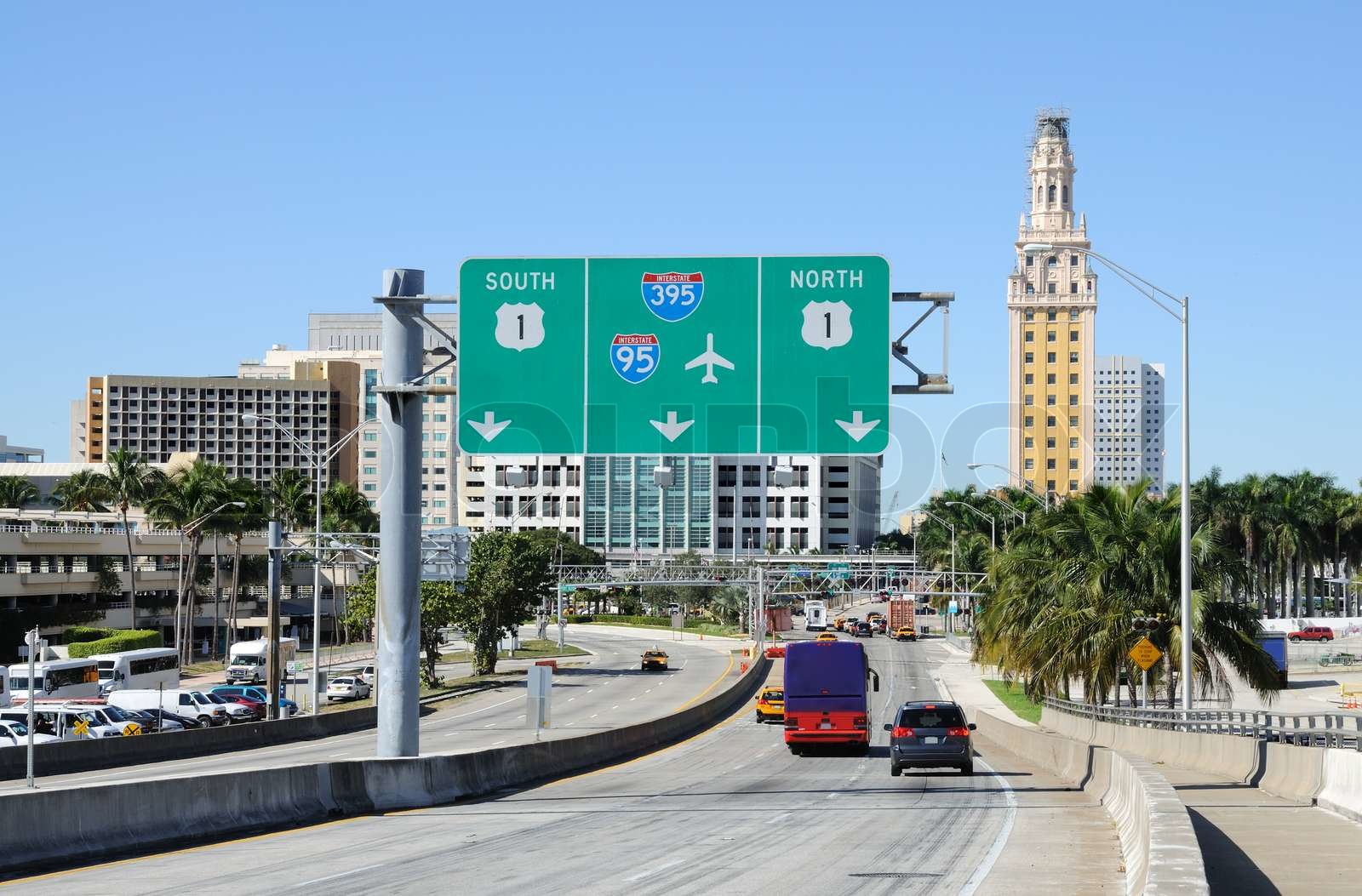 Highway in downtown Miami | Stock image | Colourbox