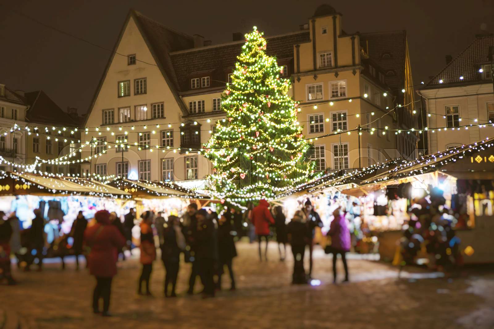 Christmas market at the Town Hall Square. | Stock image | Colourbox