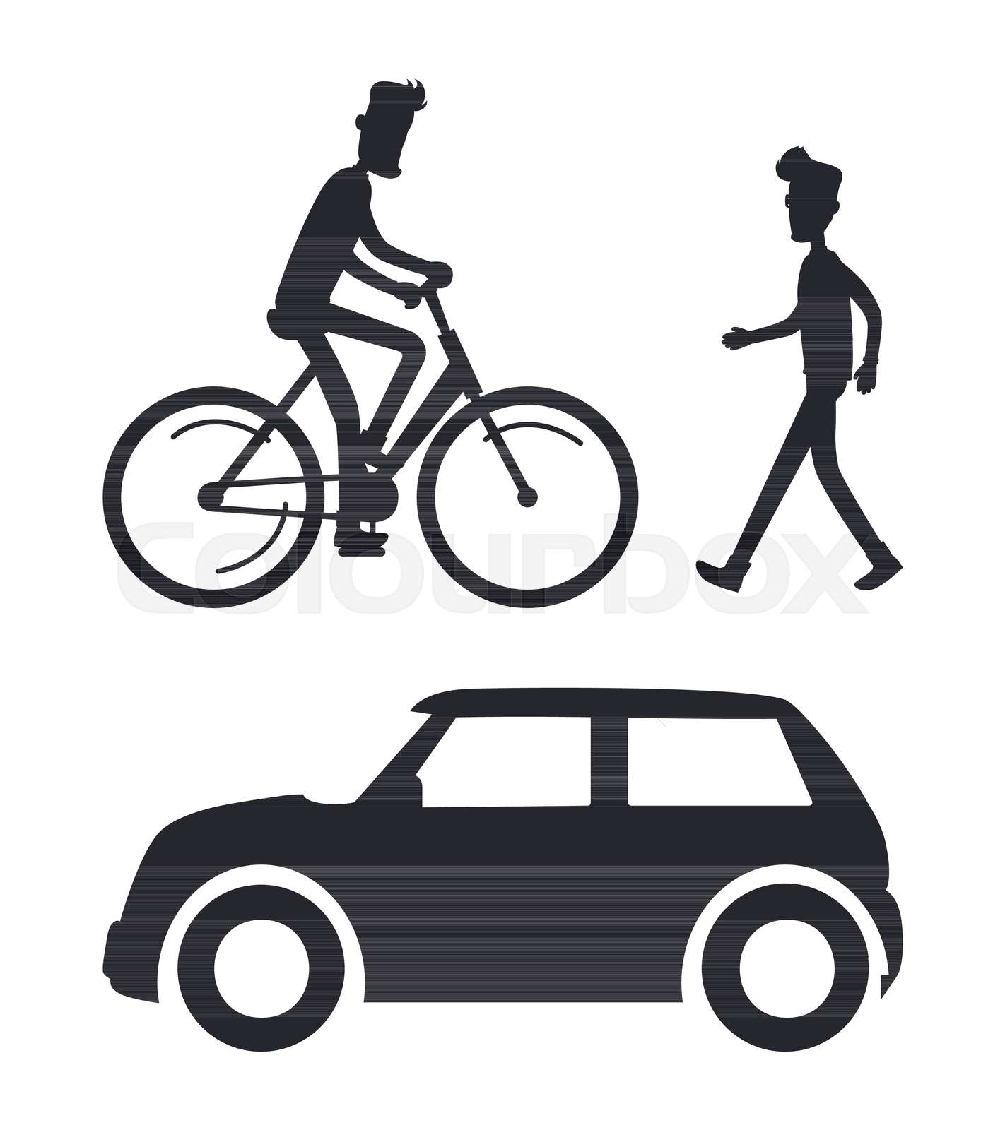 Icons of People with Transport Vector Illustration | Stock vector ...