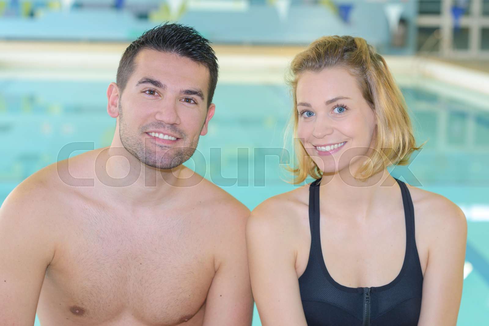 happy couple in swimming pool | Stock image | Colourbox
