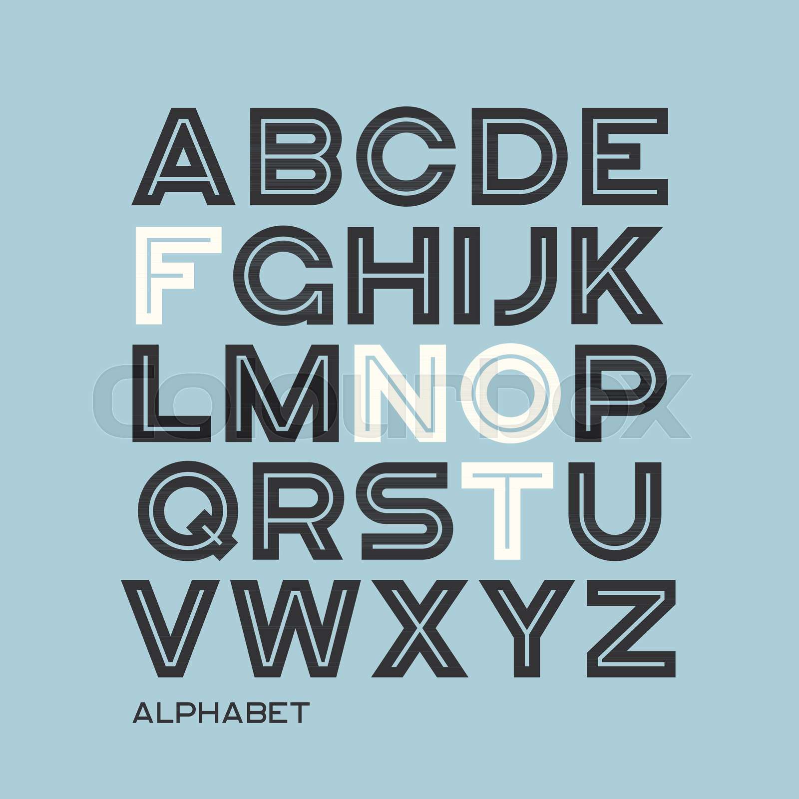 Heavy sans serif typeface design. Vector alphabet, letters, font ...