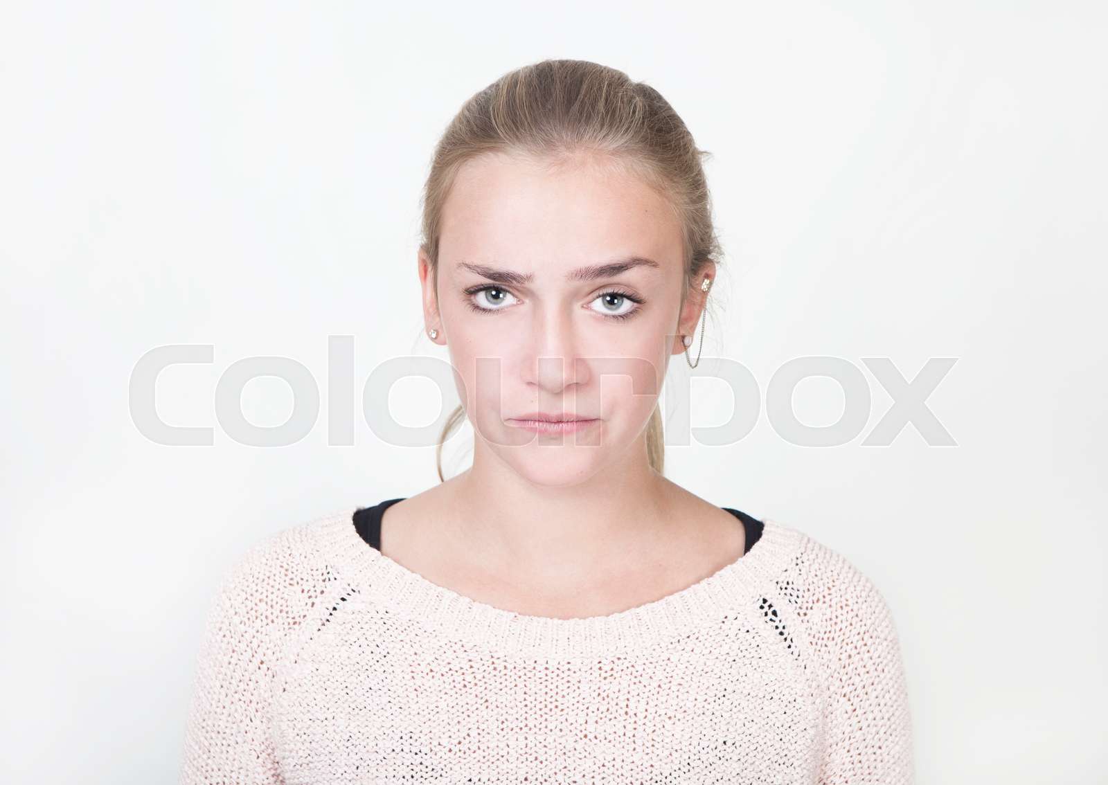 girl looks annoyed, portrait | Stock image | Colourbox