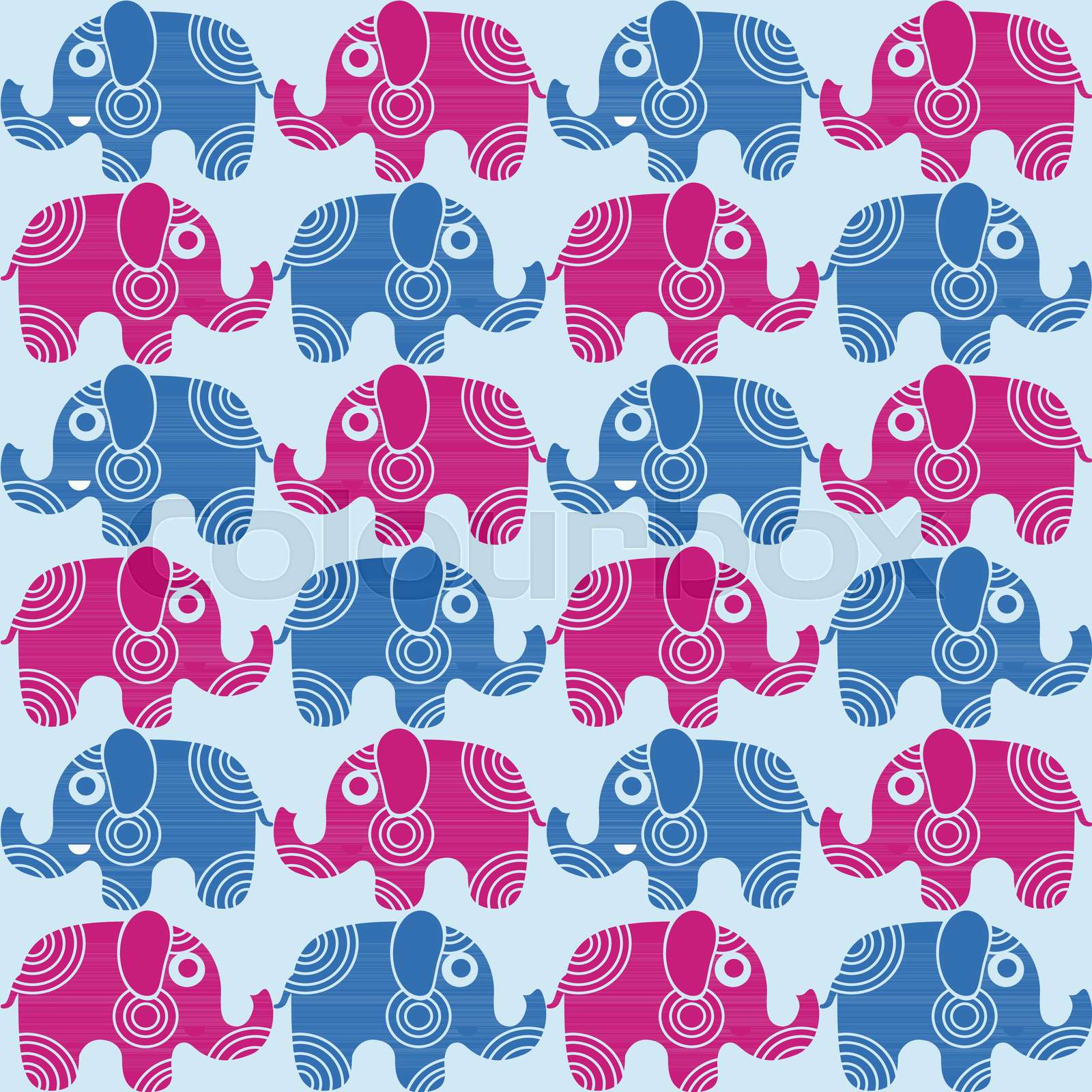 Elephant pattern wall paper | Stock vector | Colourbox
