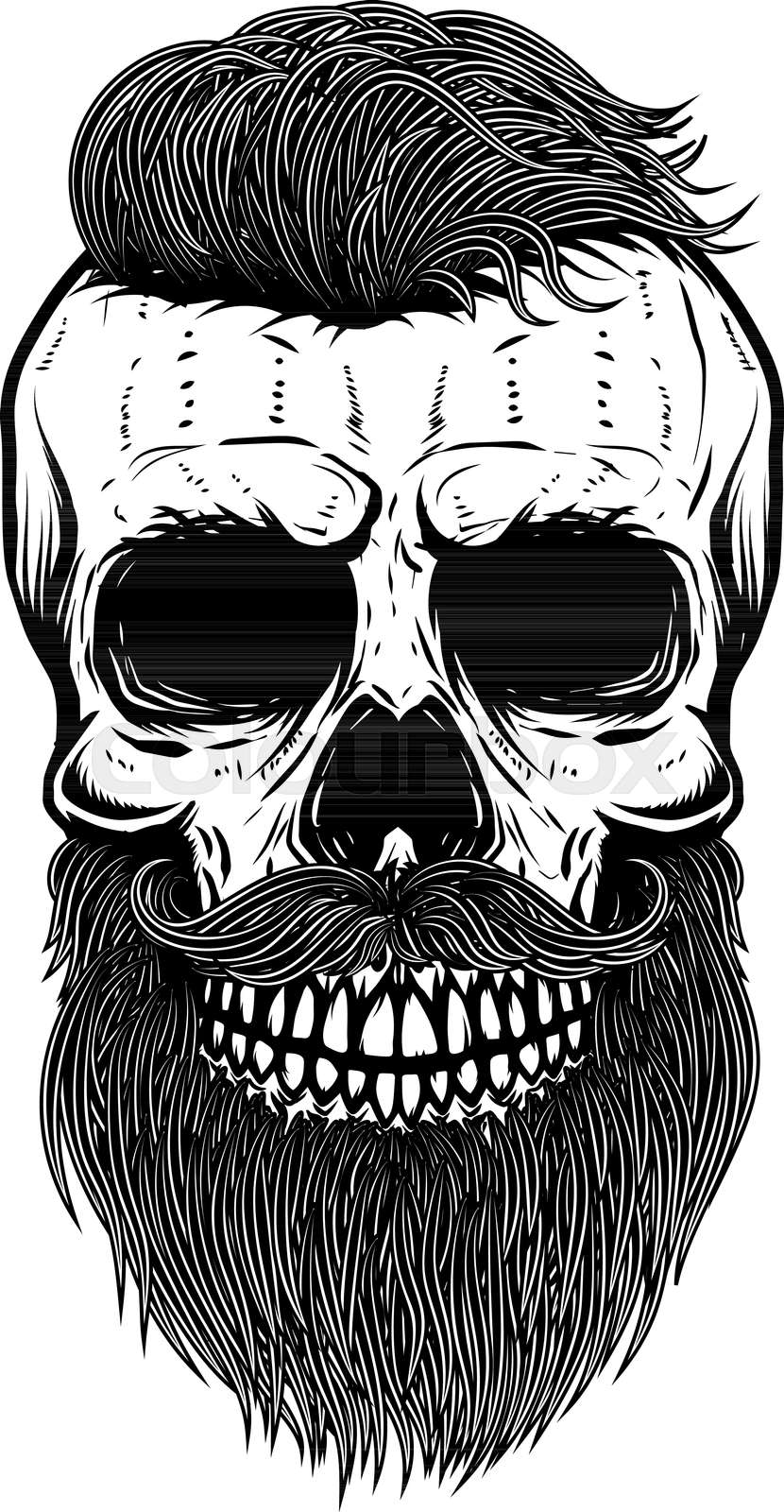 Bearded skull. Design element for poster, emblem, t shirt. Vector ...