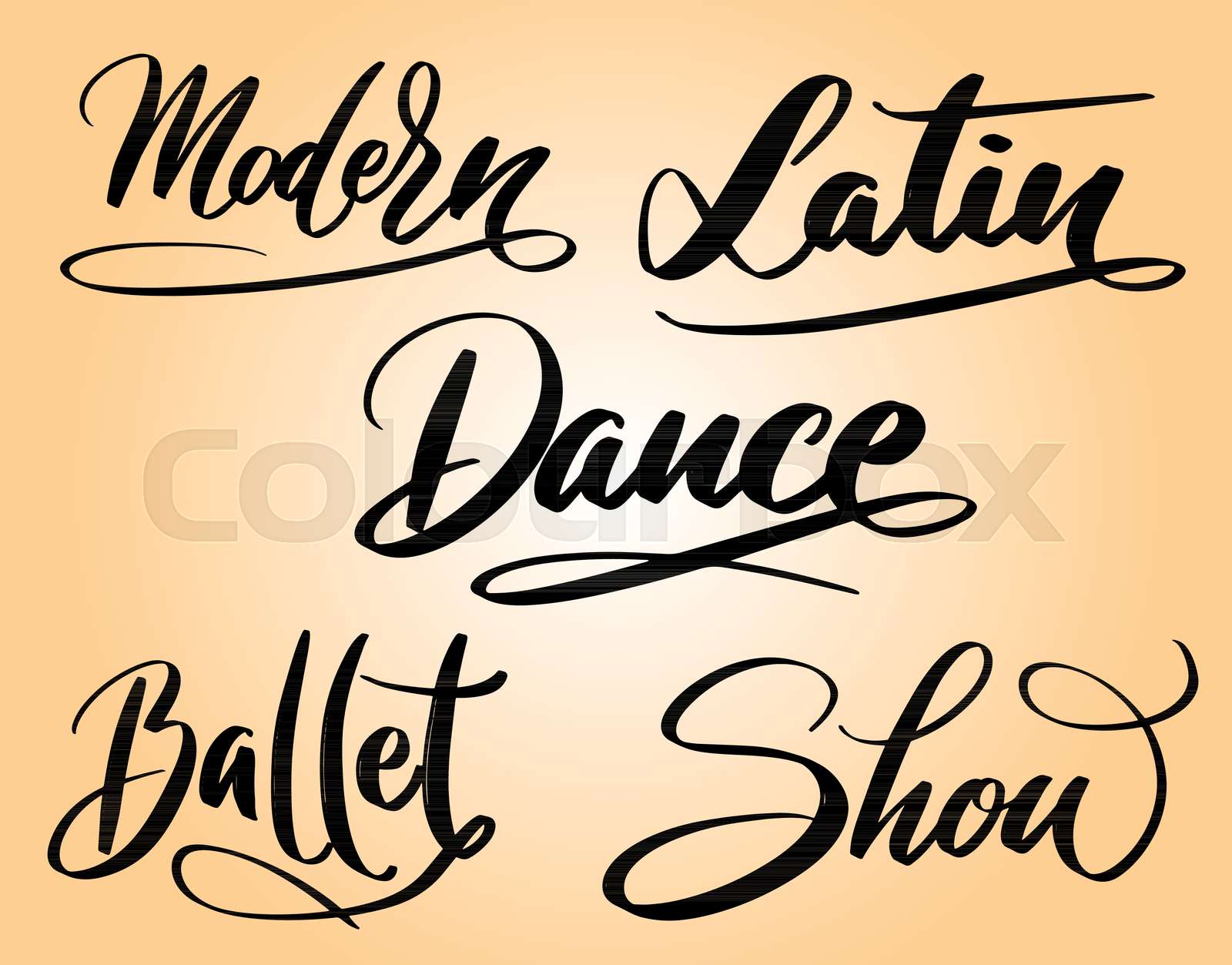 modern and latin dance calligraphy | Stock vector | Colourbox