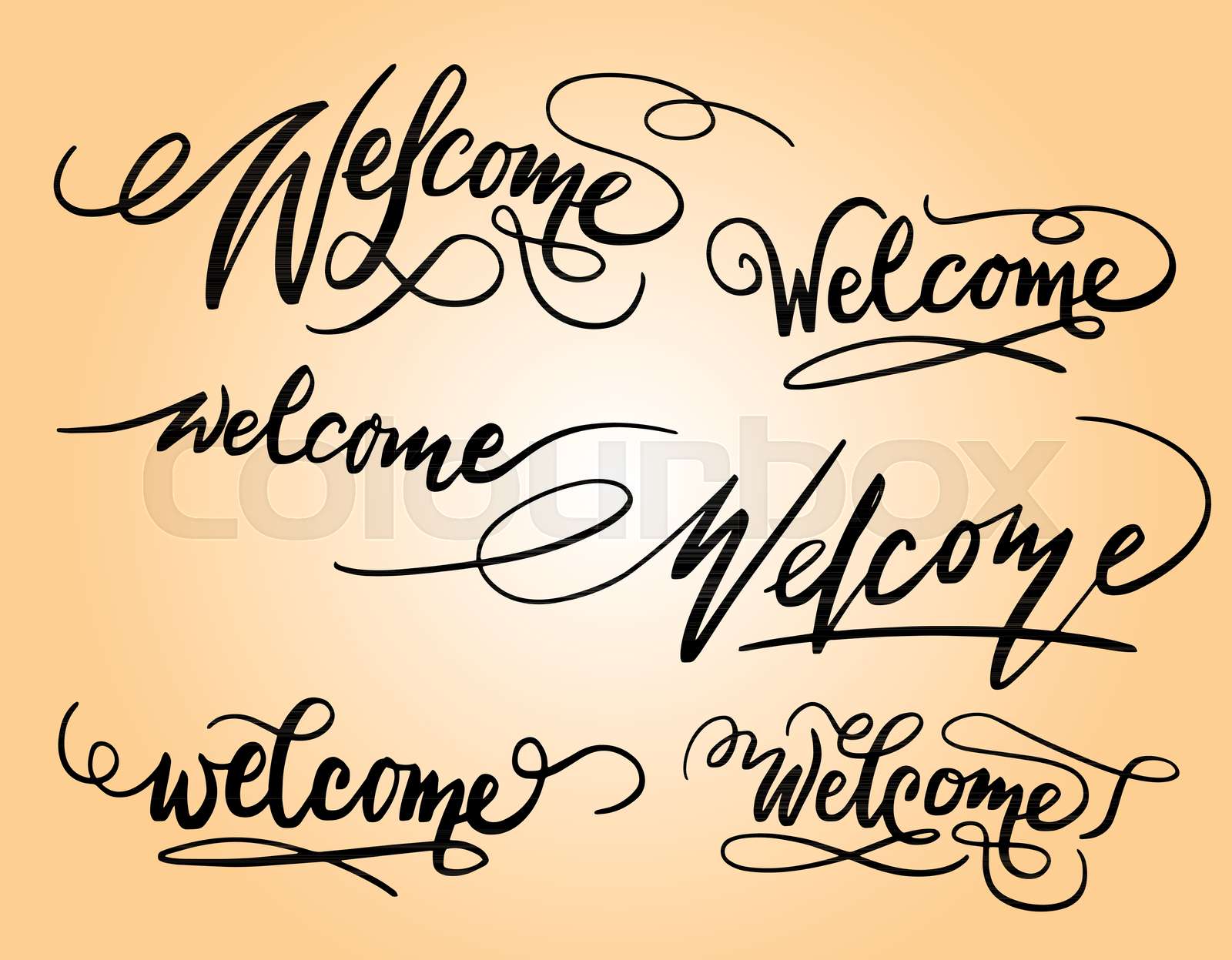 welcome calligraphy | Stock vector | Colourbox