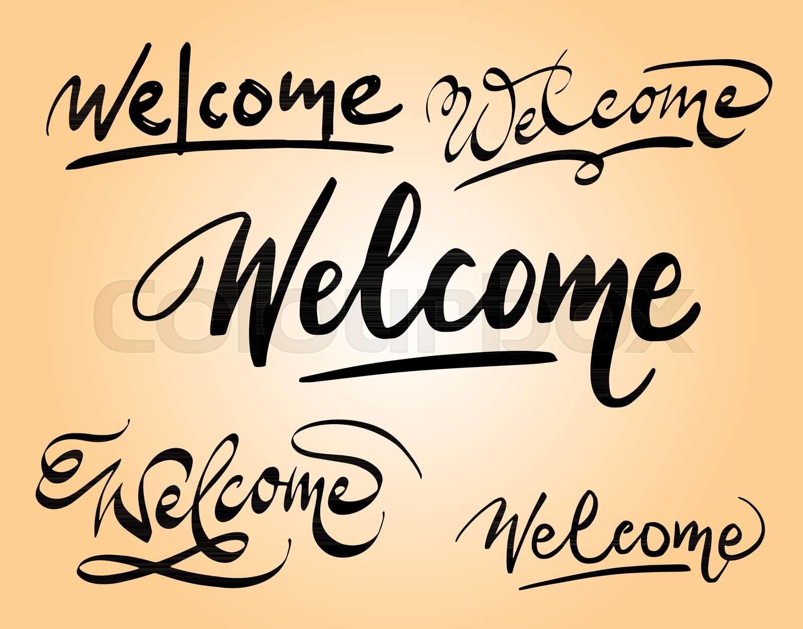 welcome calligraphy | Stock vector | Colourbox