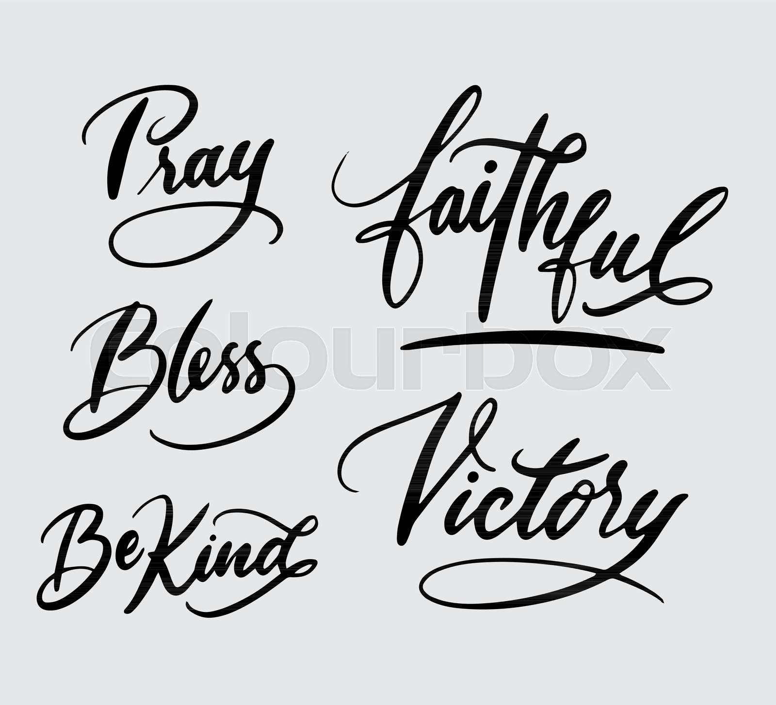 Bless and pray handwriting calligraphy | Stock vector | Colourbox
