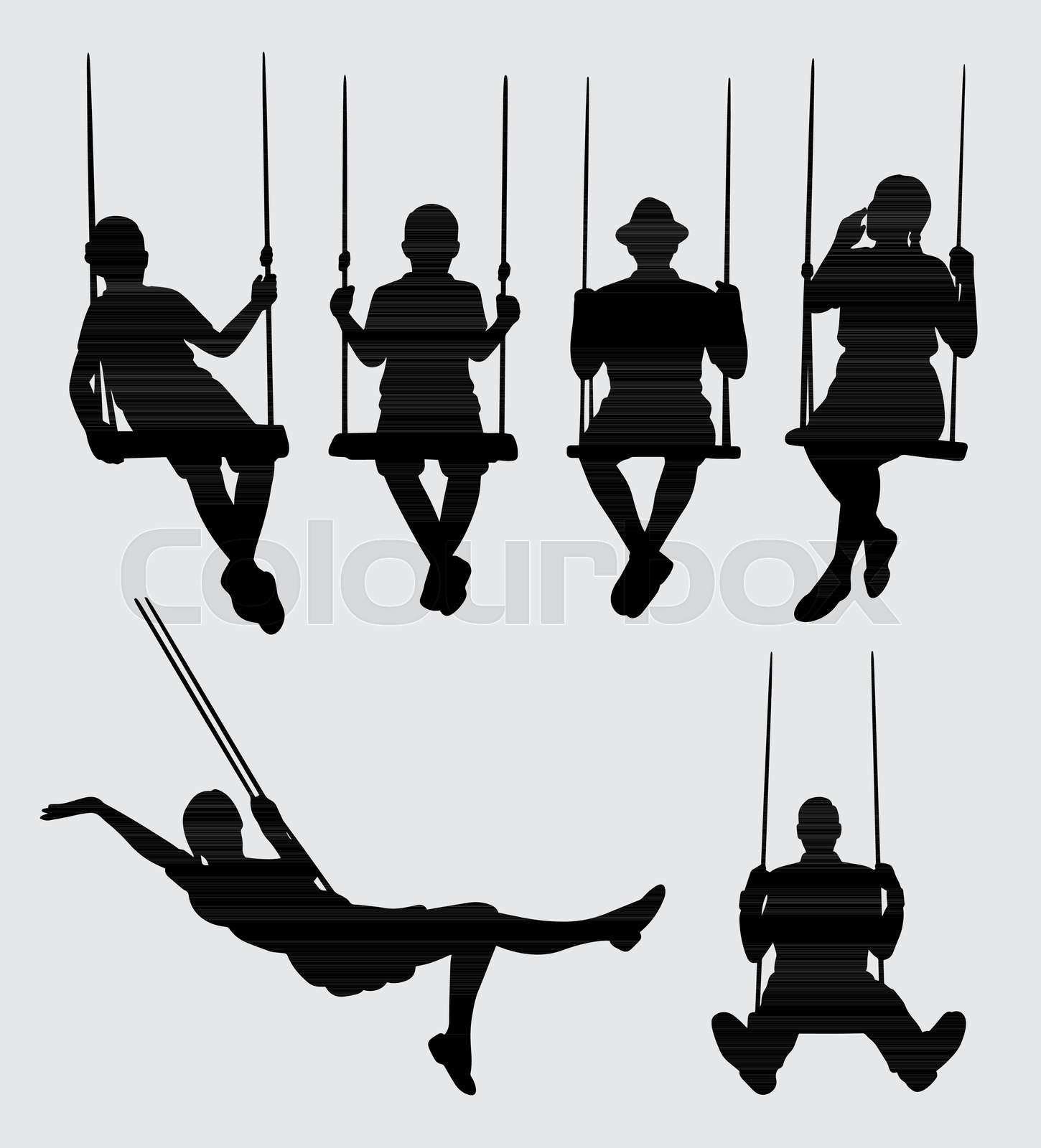 swing playing people silhouette | Stock vector | Colourbox
