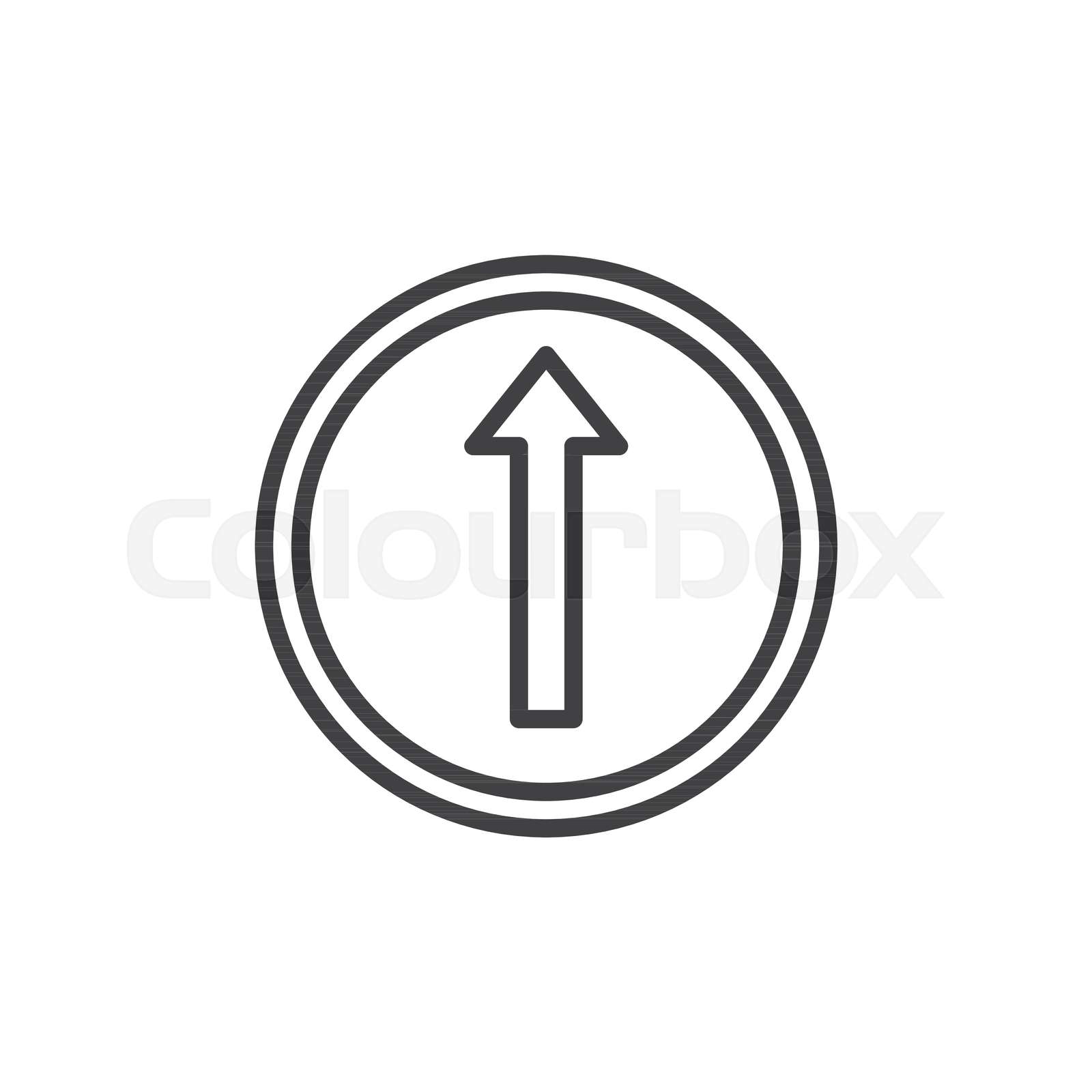 Go Straight Road Sign Line Icon Stock Vector Colourbox go-straight-road-sign-line-icon-stock-vector-colourbox