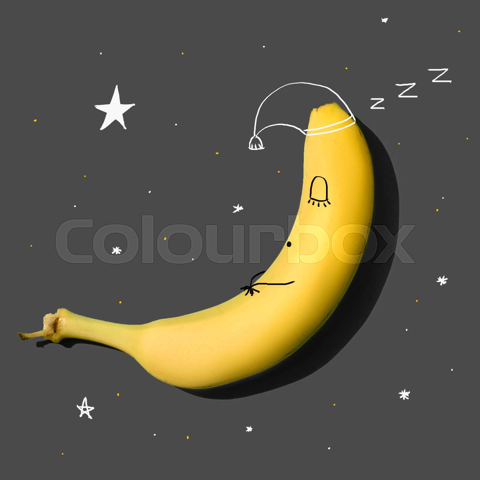 sleeping banana and stars | Stock image | Colourbox