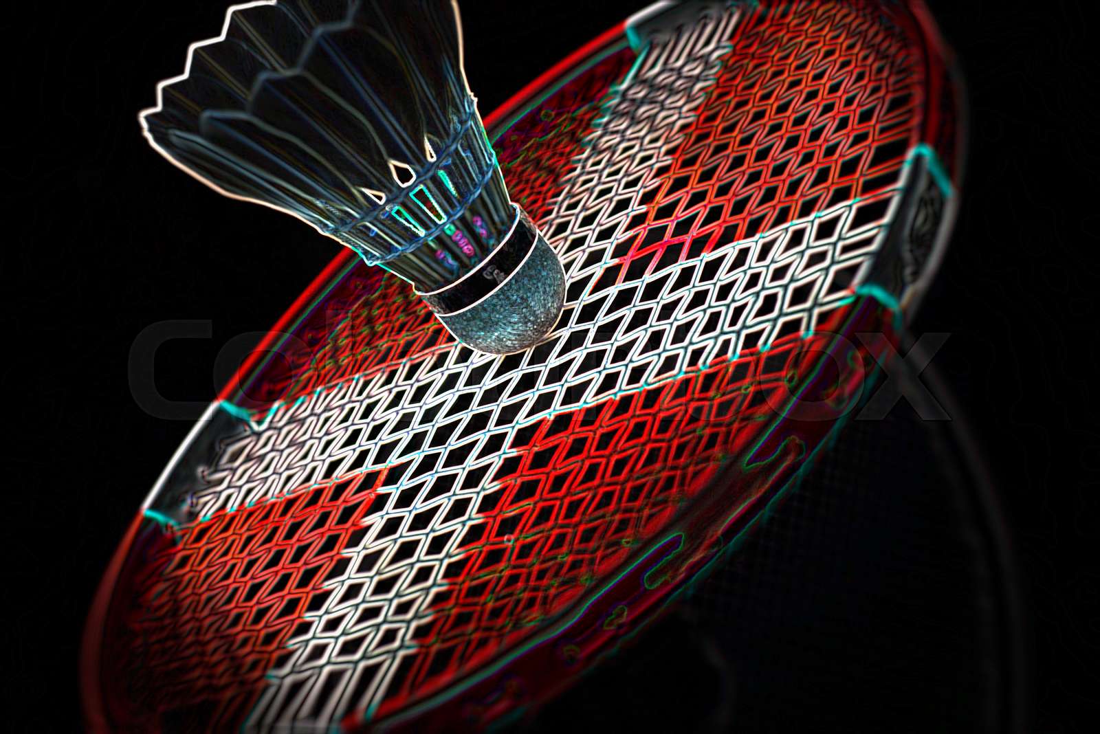 Badminton racket and ball | Stock image | Colourbox