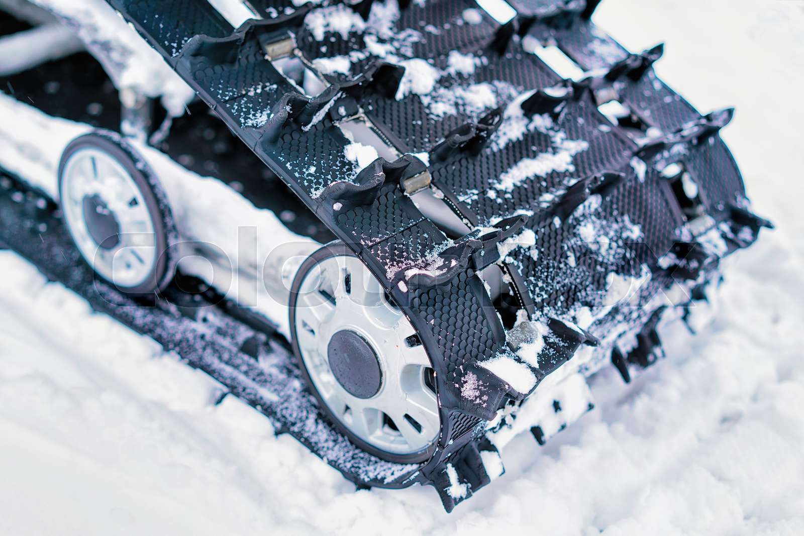 Caterpillar of snowmobile at winter Rovaniemi | Stock image | Colourbox