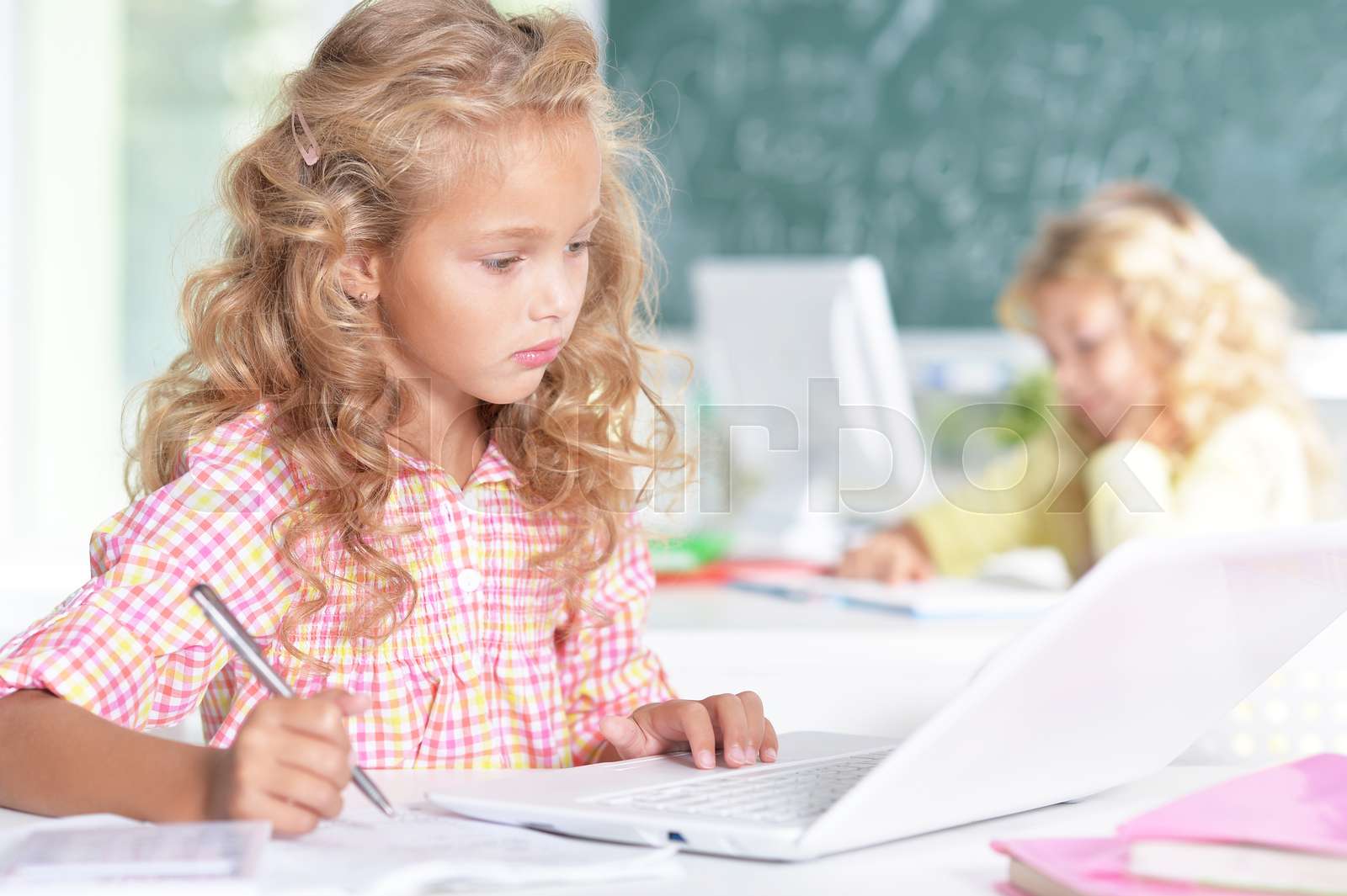 beautiful little girls at class | Stock image | Colourbox