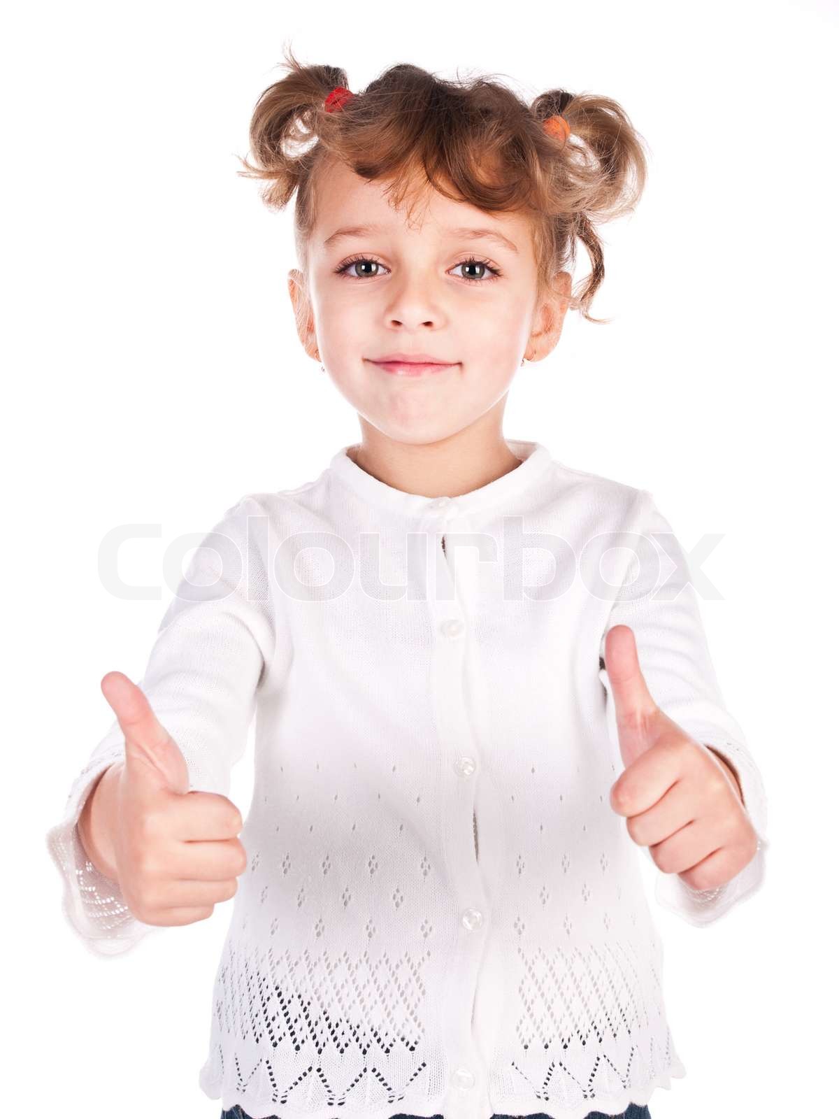 girl giving thumbs up | Stock image | Colourbox