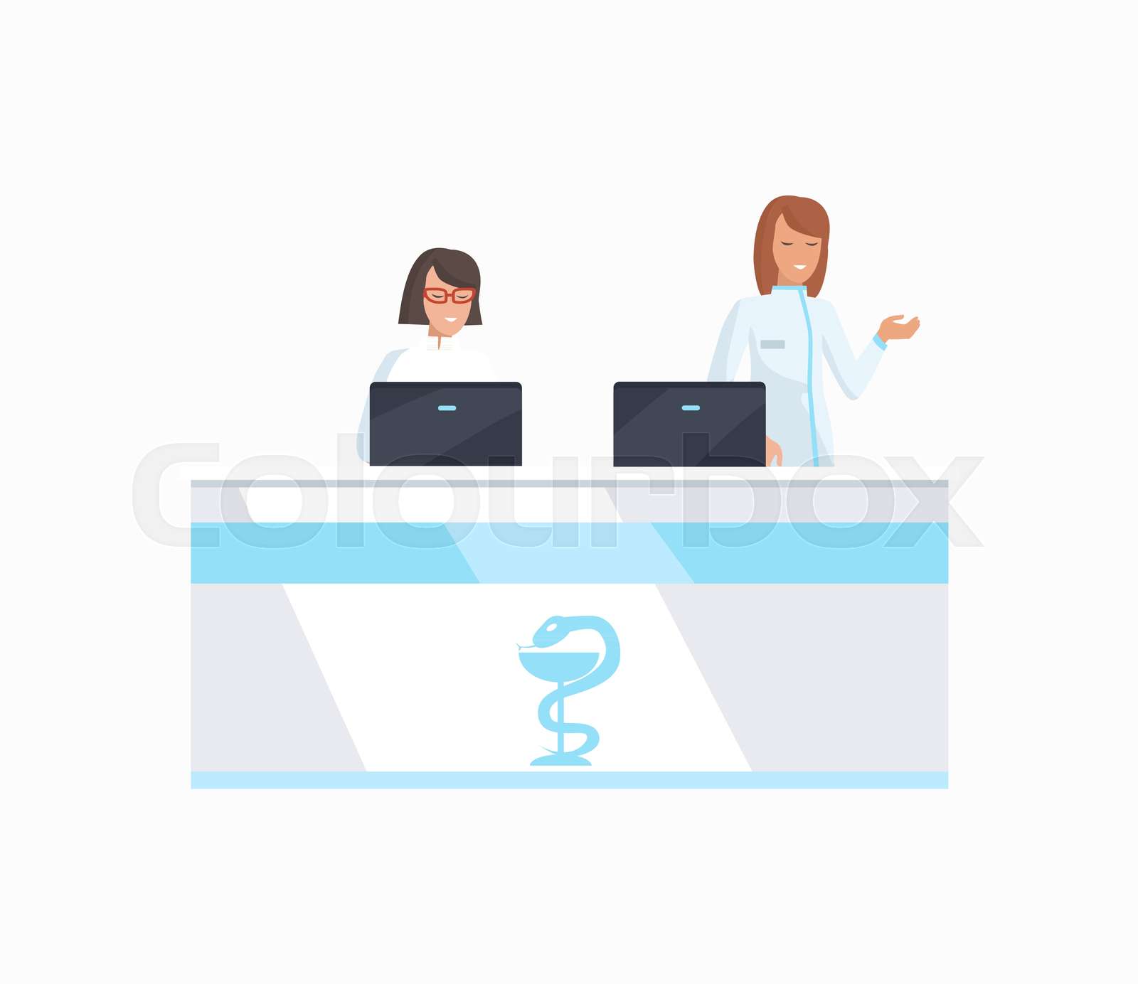 Hospital Front Desk Icon Vector Illustration | Stock vector | Colourbox