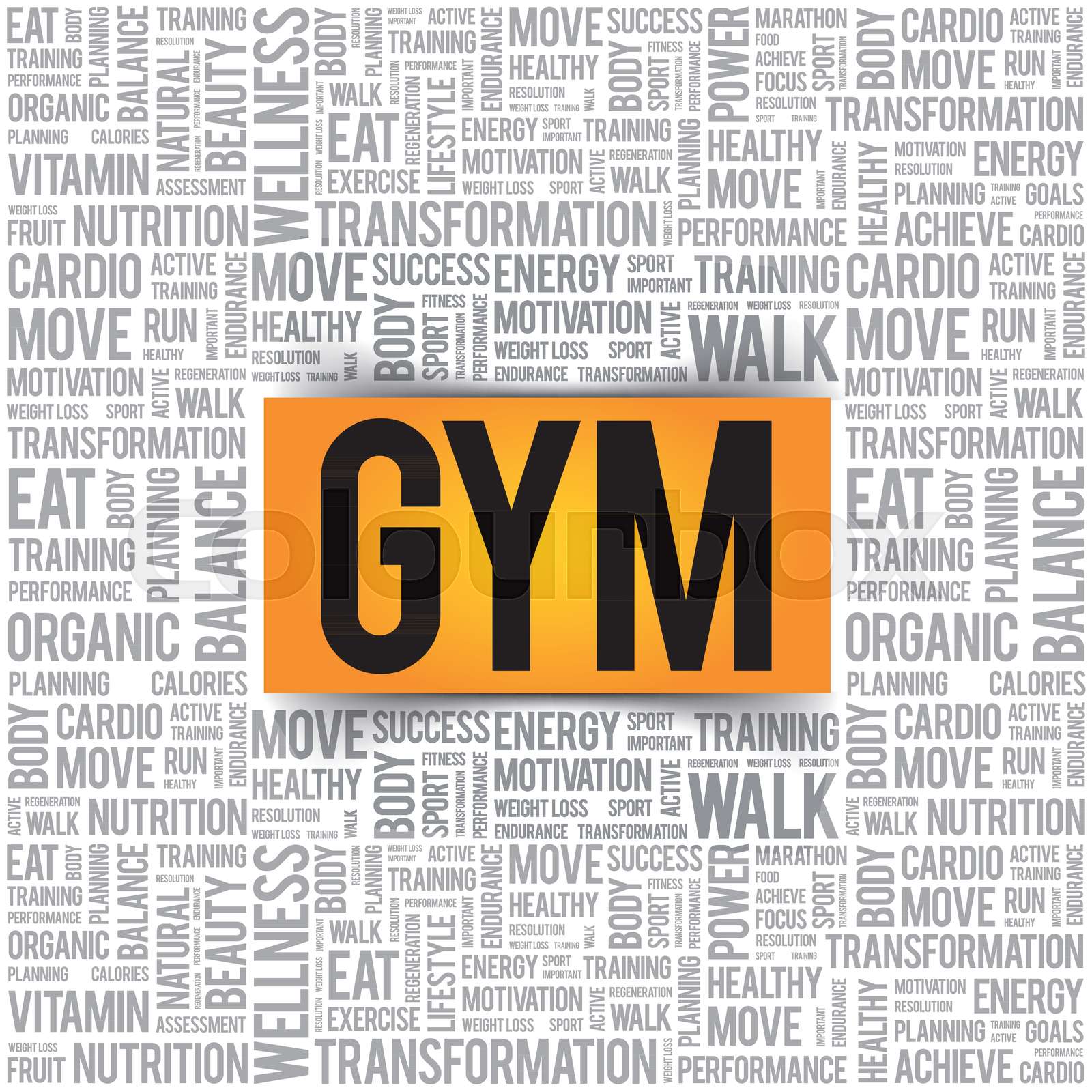 GYM word cloud collage | Stock vector | Colourbox