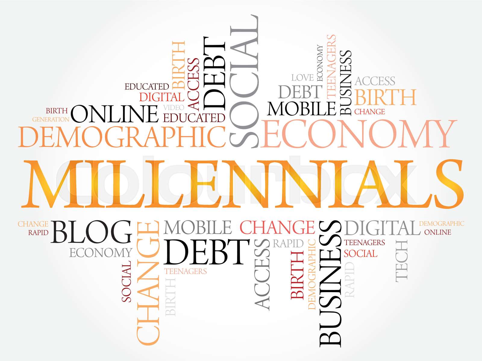 Millennials Word Cloud | Stock vector | Colourbox
