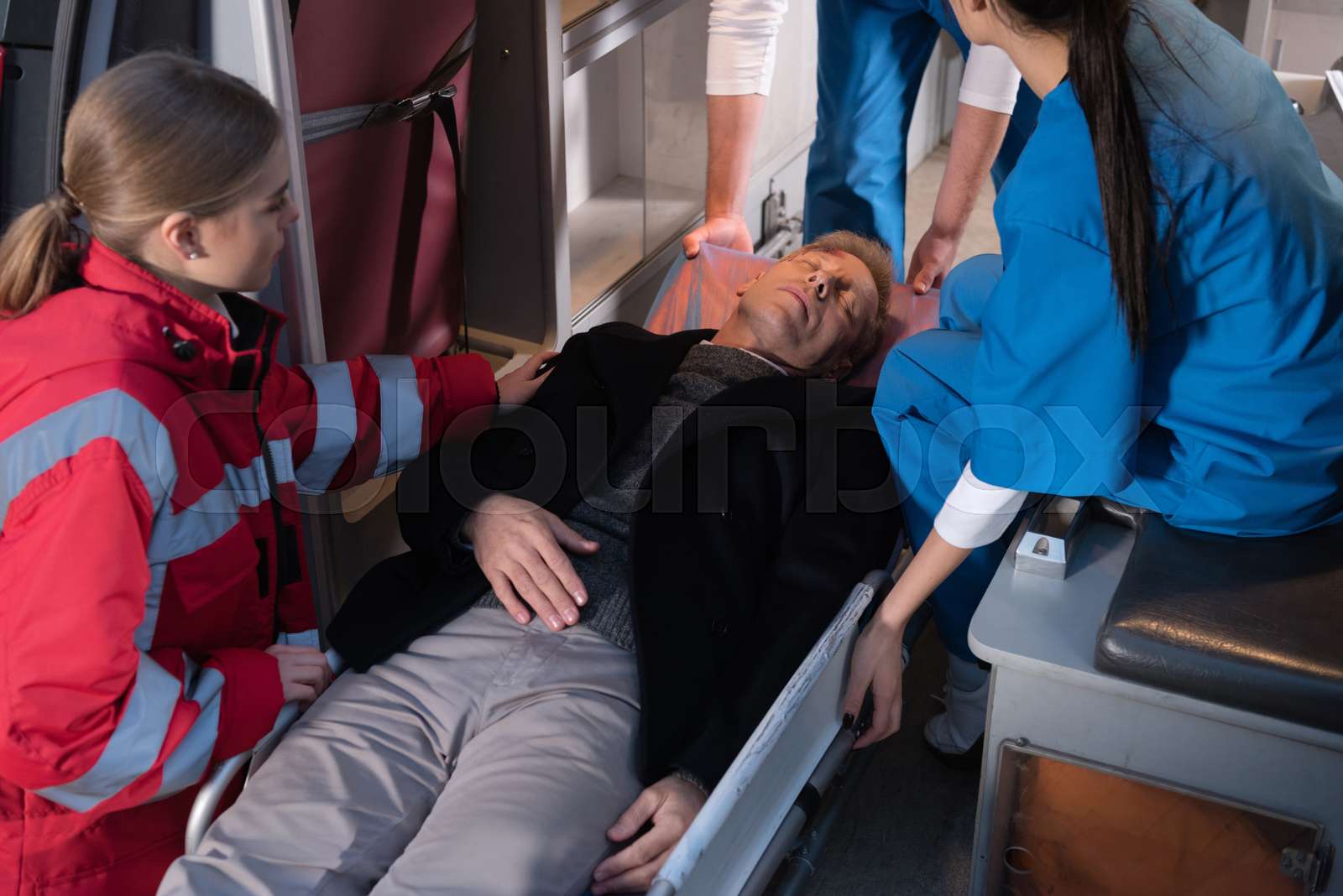 female, wounded, injured | Stock image | Colourbox