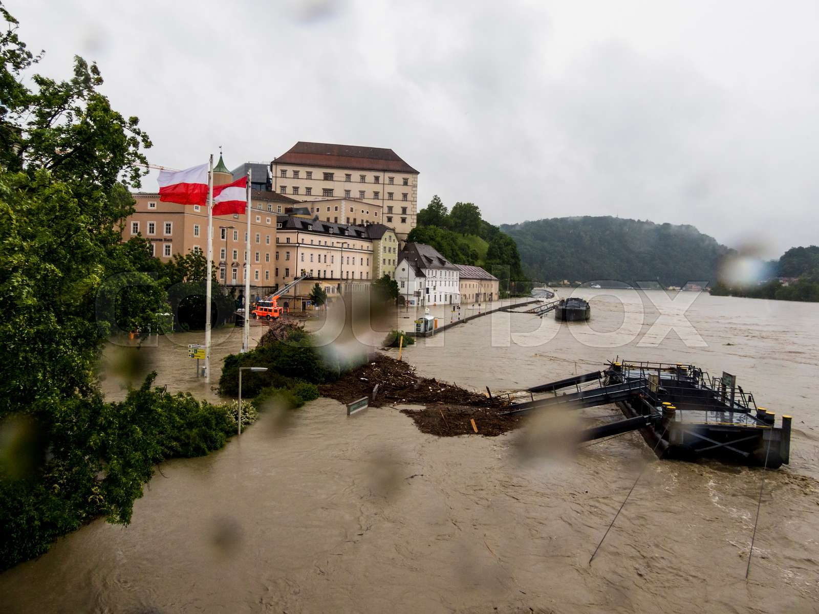 flood 2013, linz, austria | Stock image | Colourbox