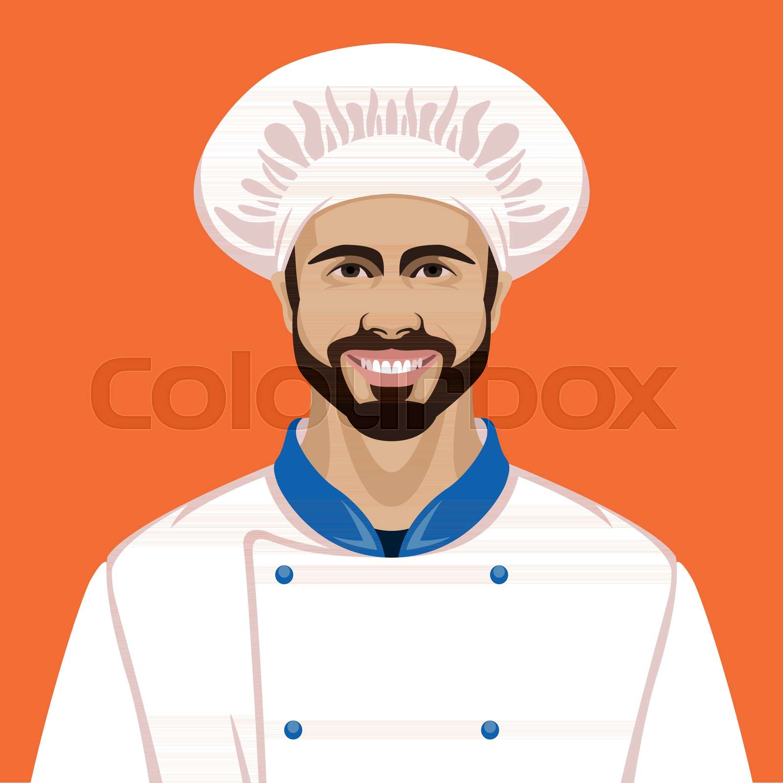 smiling chef face vector | Stock vector | Colourbox