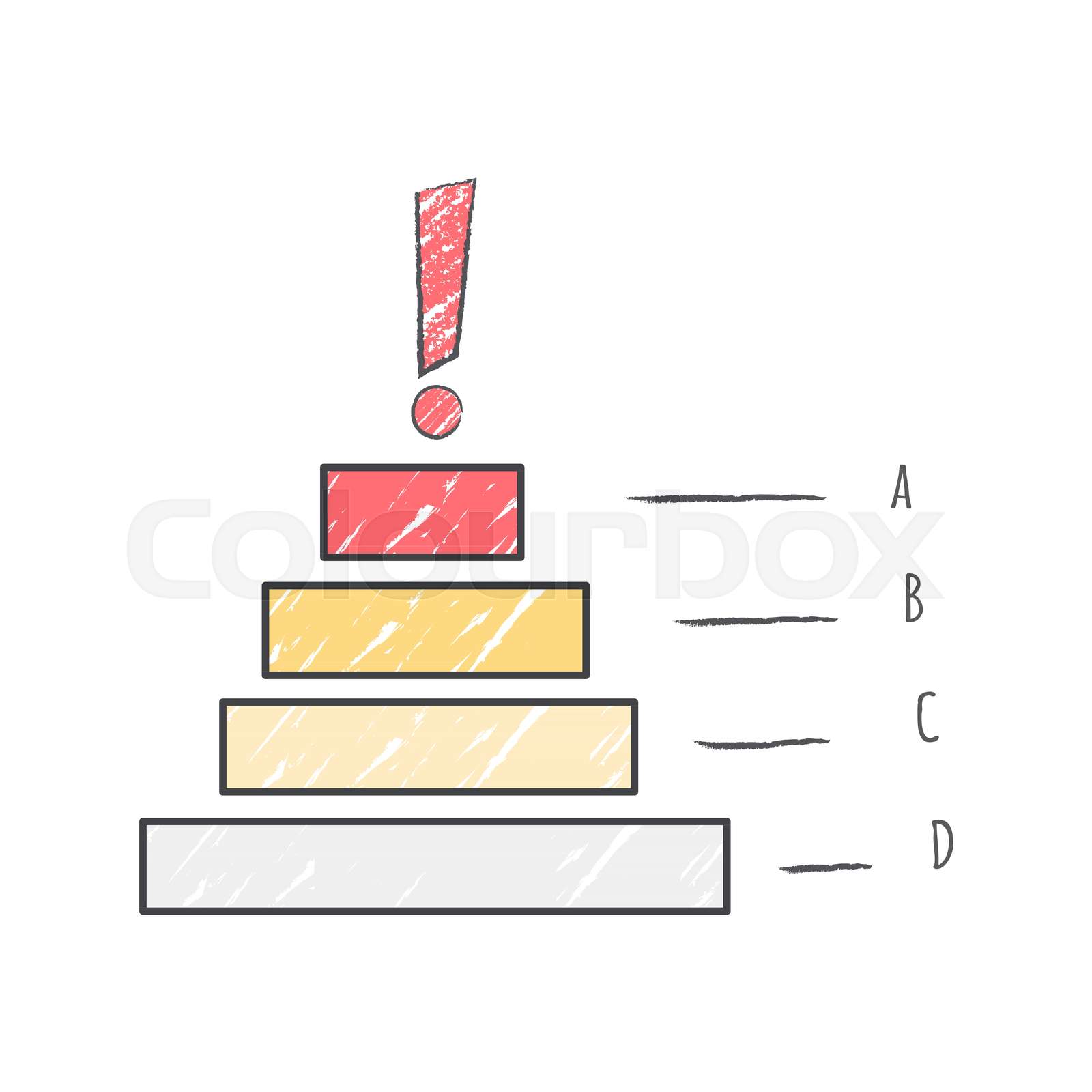 Horizontal Bar Chart with Exclamation Point | Stock vector | Colourbox