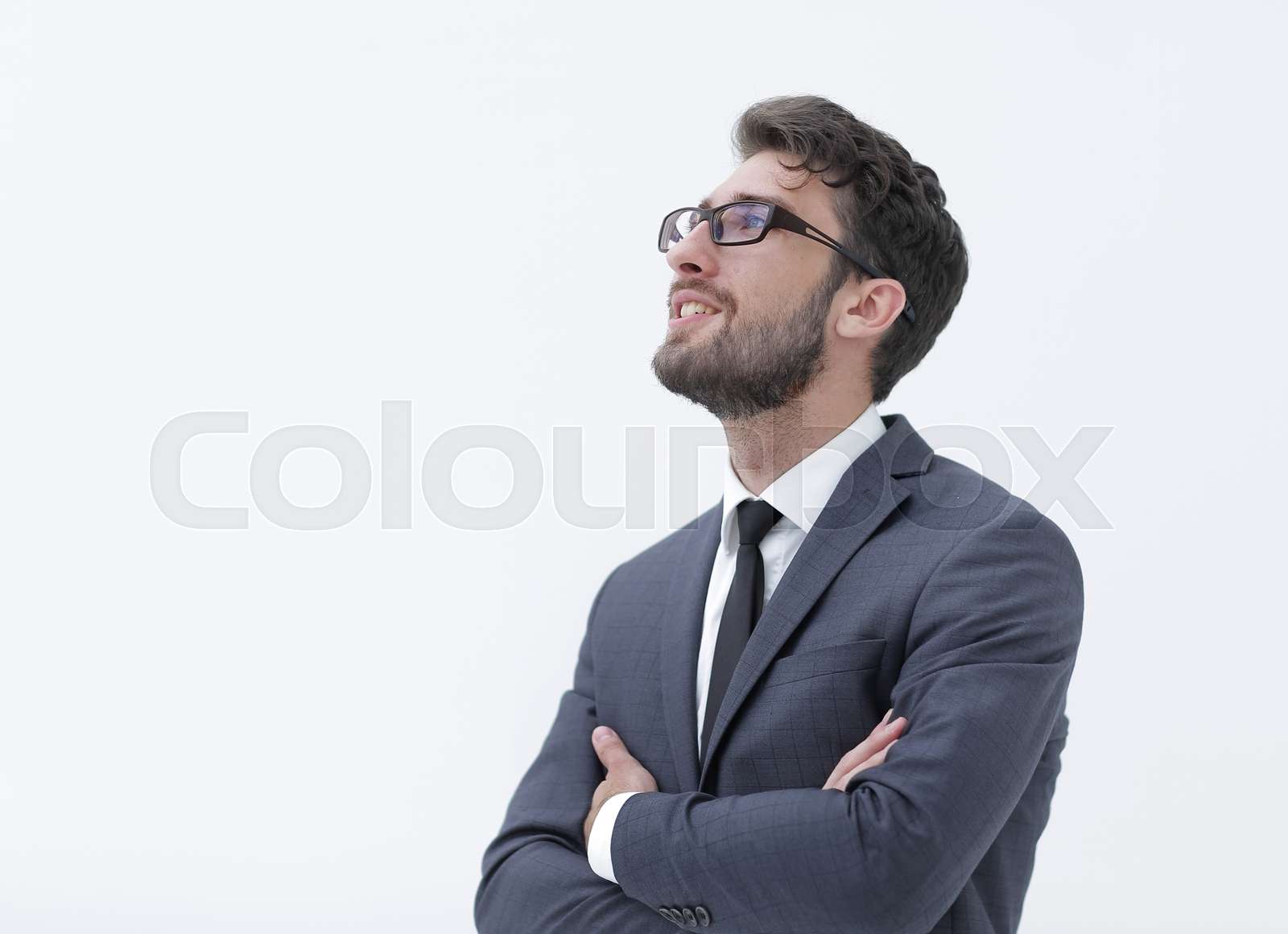 brooding handsome guy lifted his head up | Stock image | Colourbox