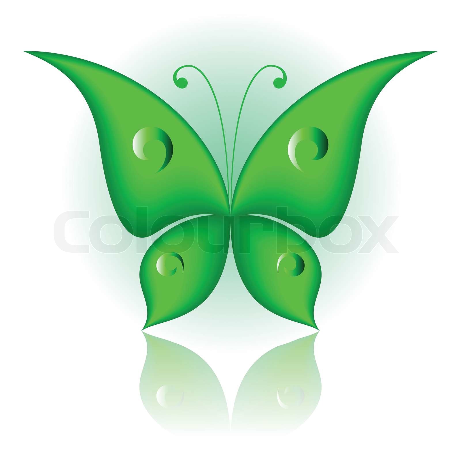Vector illustration of green icon simply butterfly | Stock vector ...
