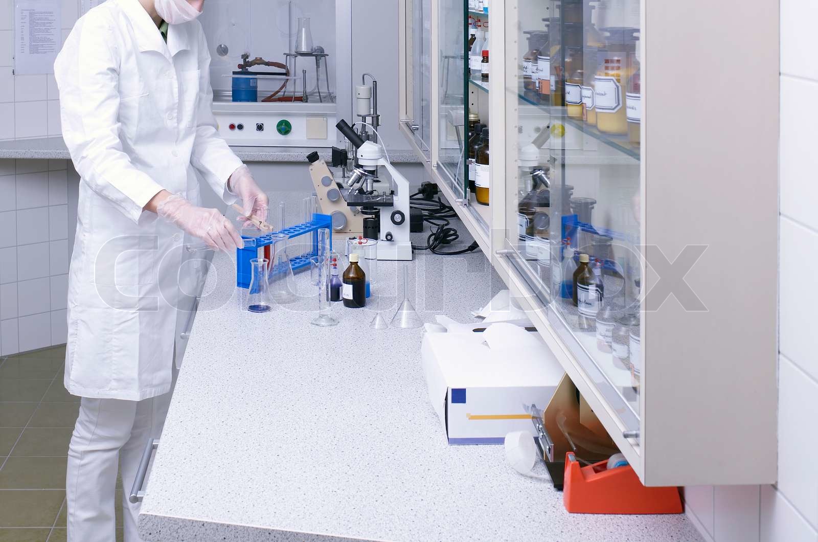 laboratory scenery at a pharmacy | Stock image | Colourbox