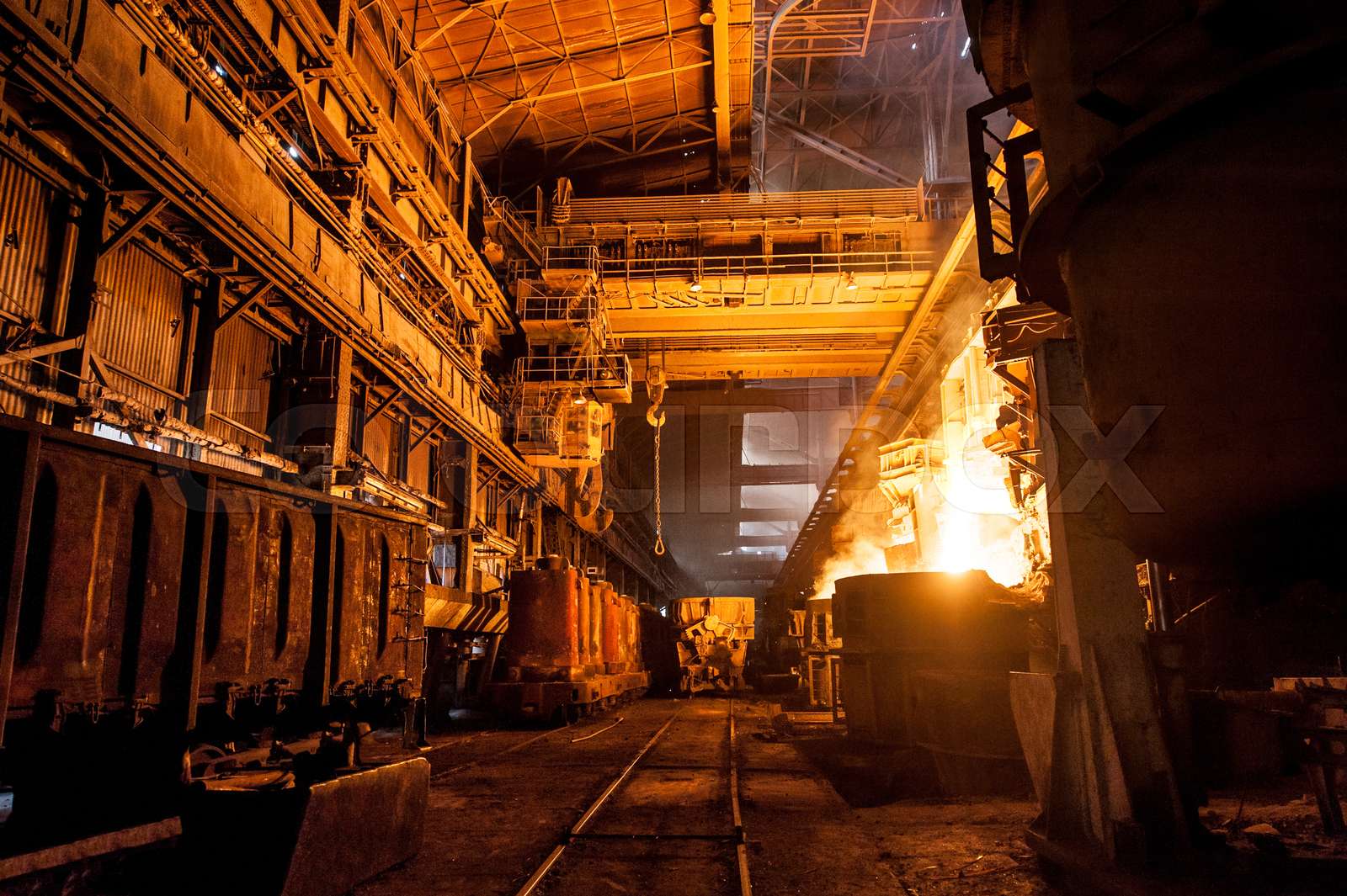 Production process in the steel mill | Stock image | Colourbox