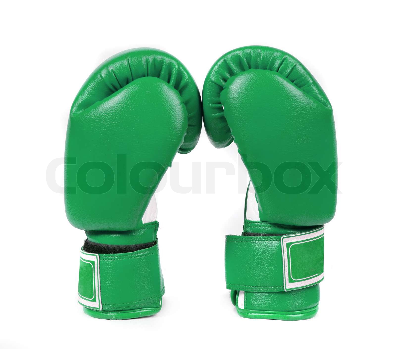 Grüne Boxhandschuhe auf einem weißen Hintergrund close up | Stock Bild ...