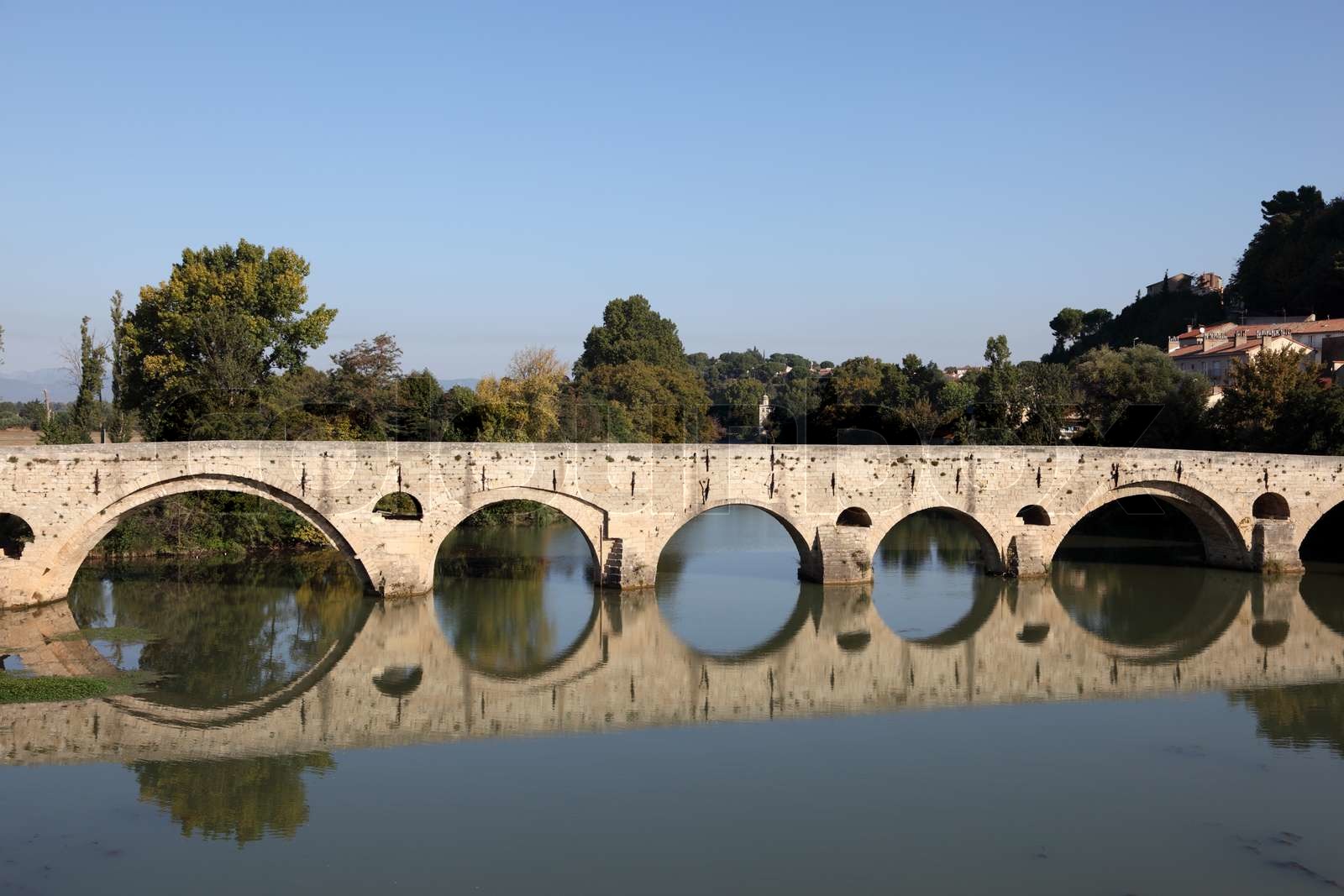 Medieval stone bridge Pont Vieux in Beziers, France | Stock image ...
