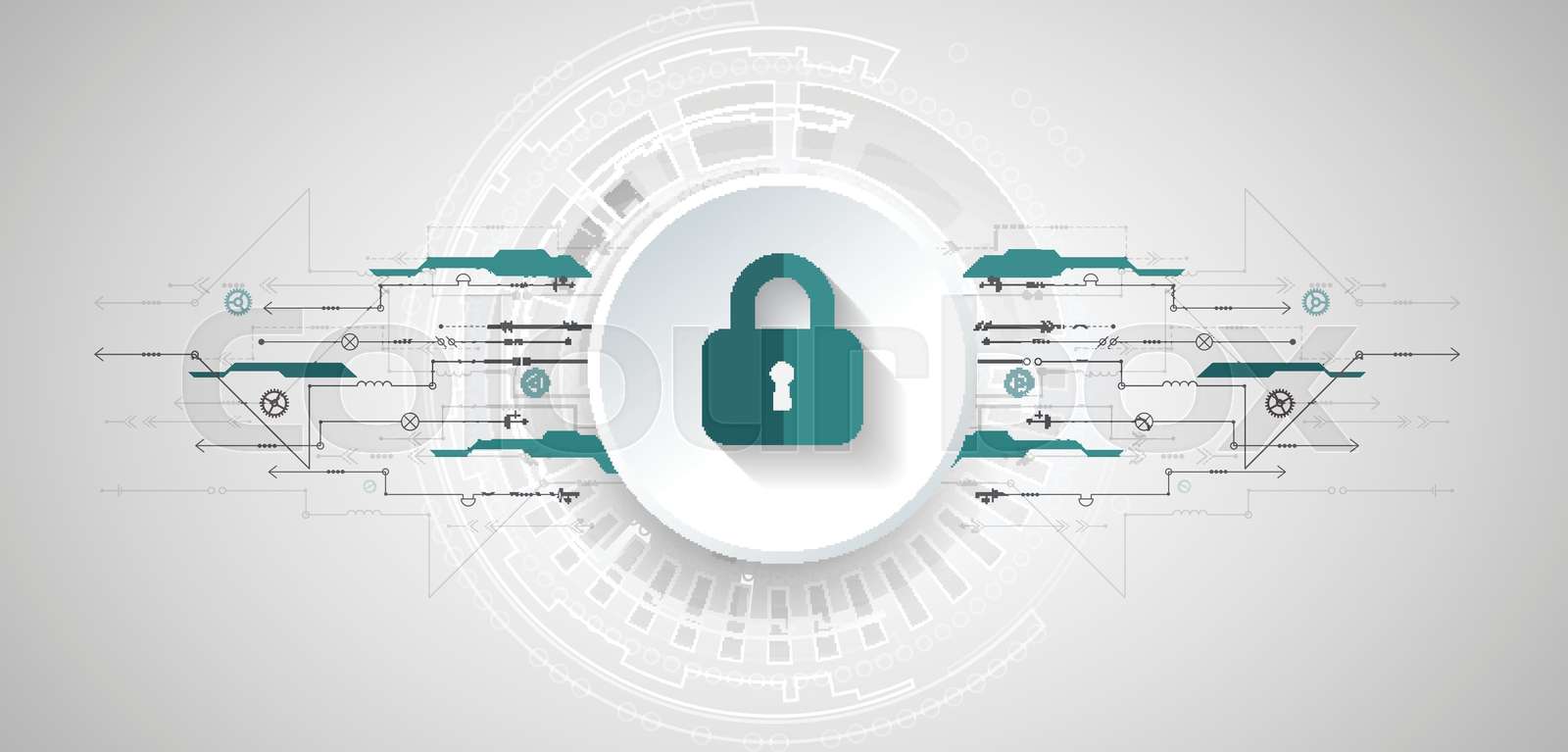 Protection concept. Protect mechanism, system privacy. Vector ...