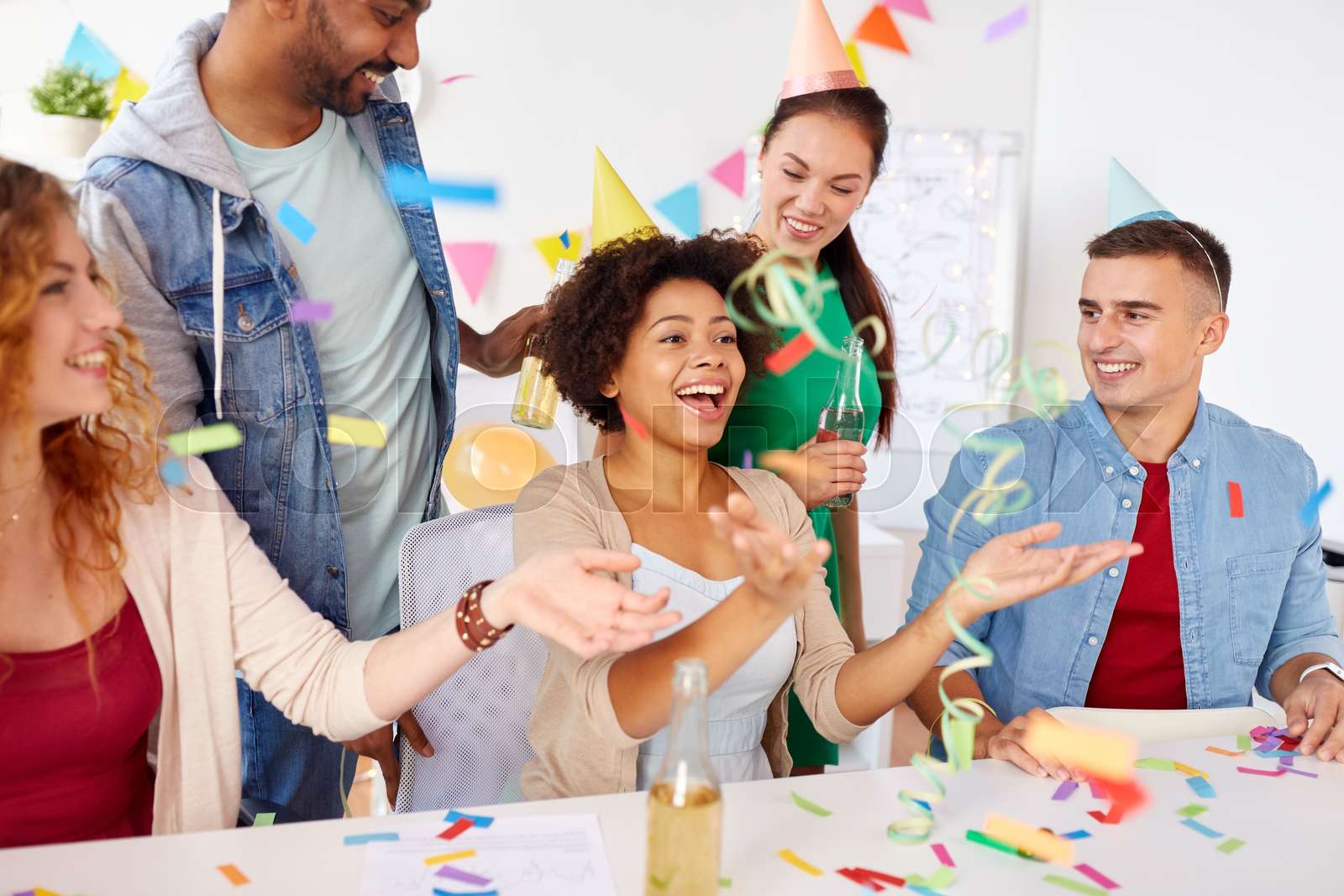 happy team having fun at office party | Stock image | Colourbox