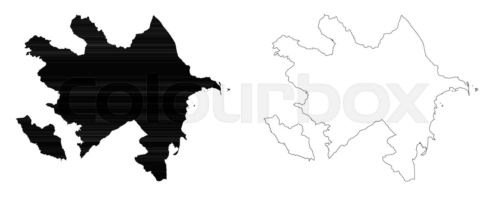 Azerbaijan outline map | Stock vector | Colourbox