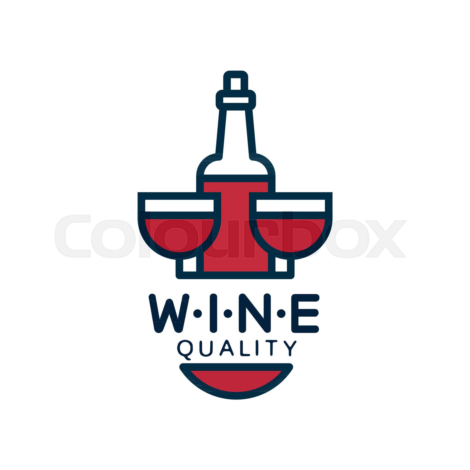 Wine quality label, design element for menu, winery logo package ...