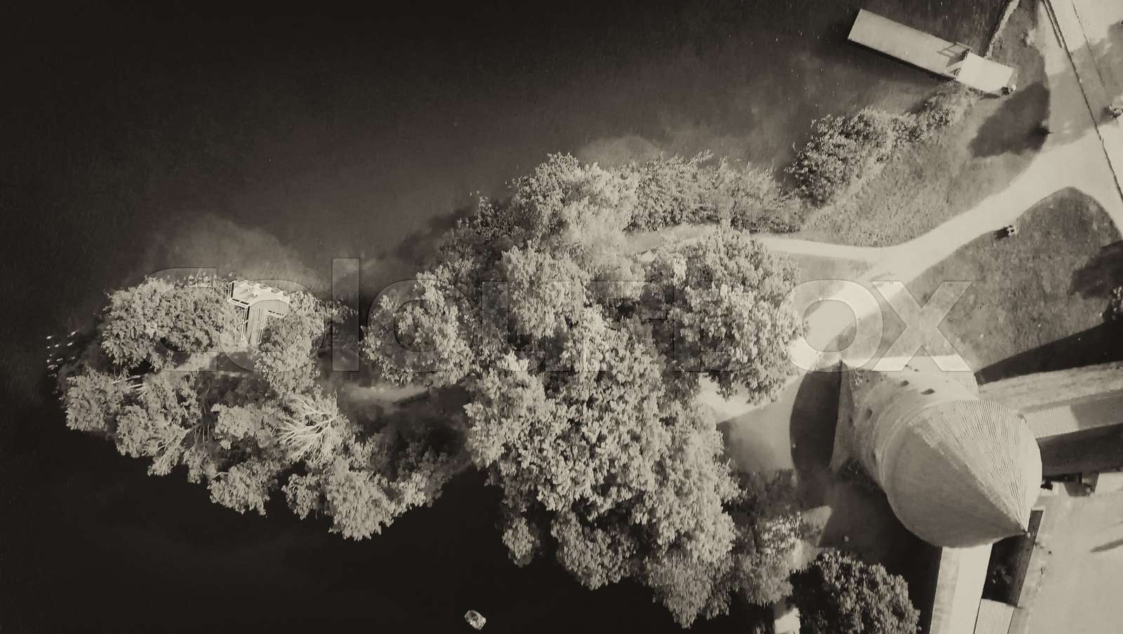 Overhead aerial view of medieval castle | Stock image | Colourbox