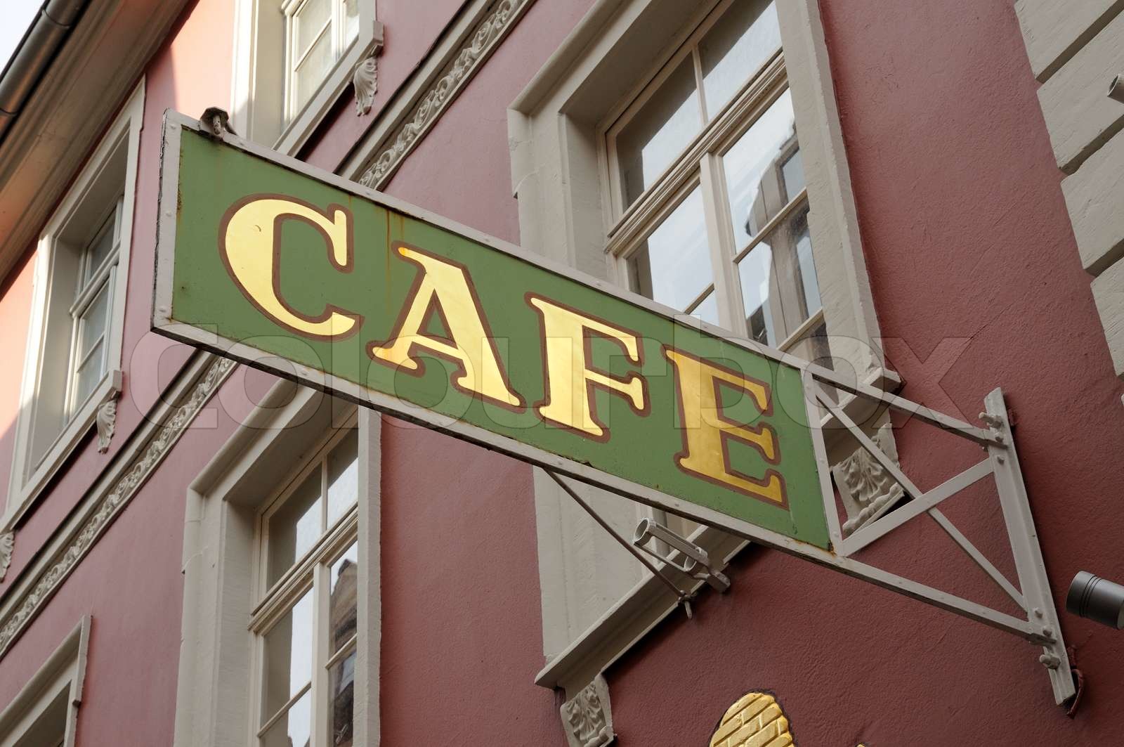 Cafe sign in an old German town | Stock image | Colourbox