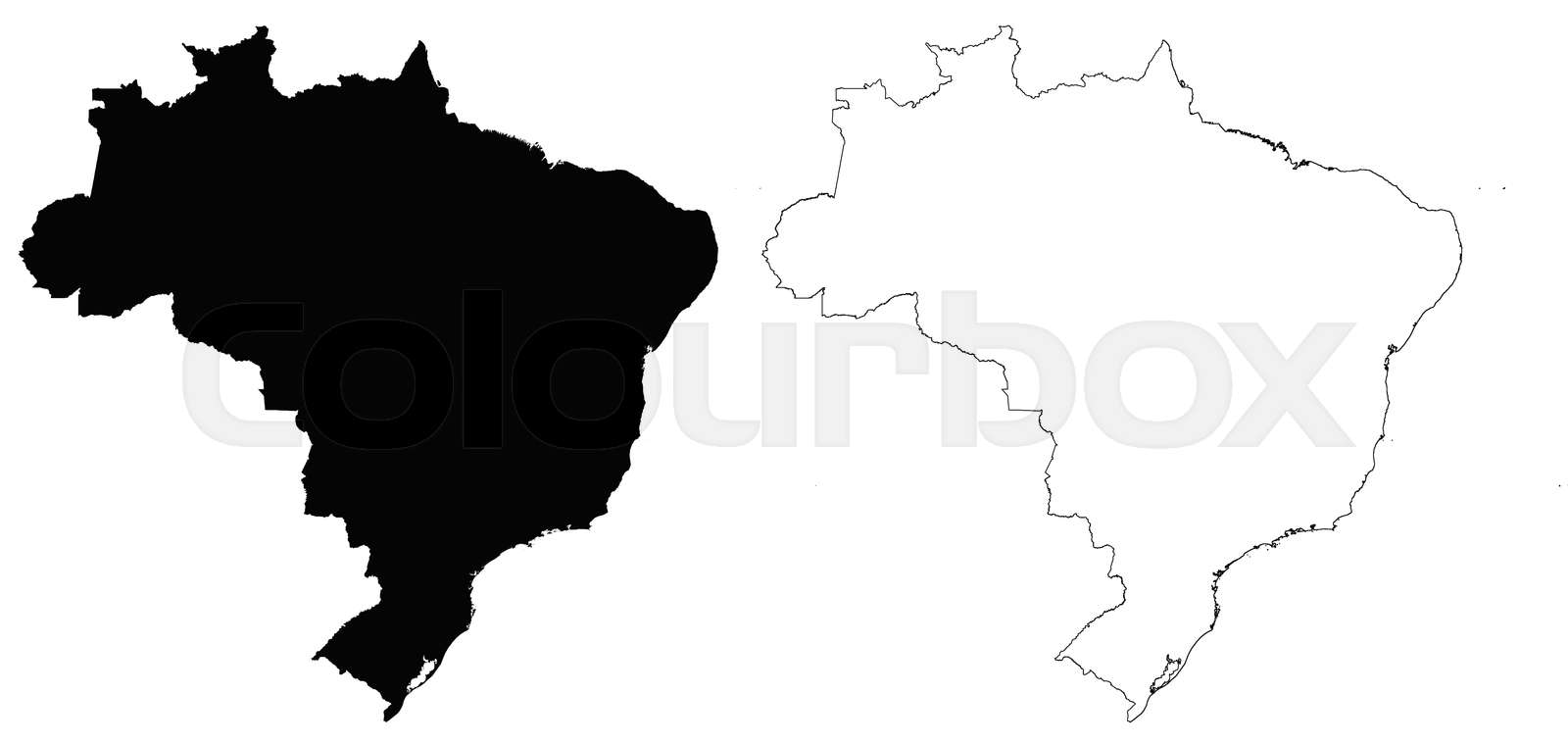 Brazil outline map | Stock vector | Colourbox