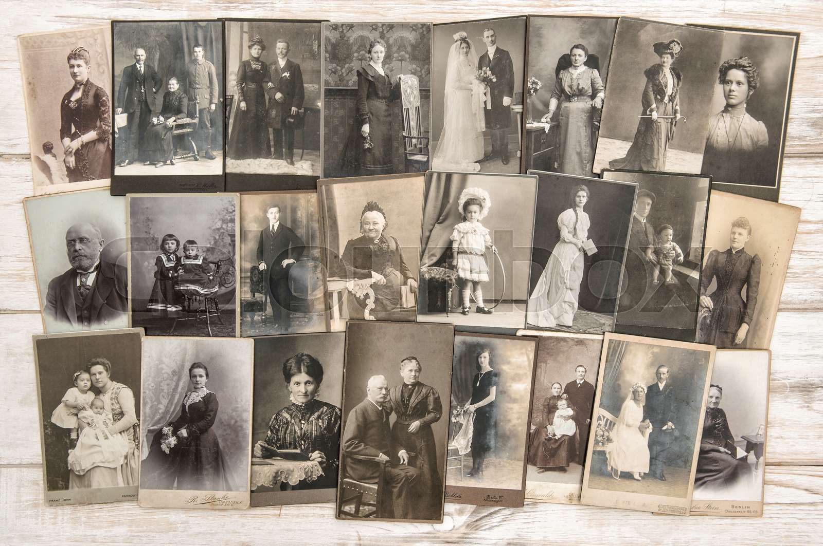 Old family photos People vintage clothing fashion dress | Stock image ...
