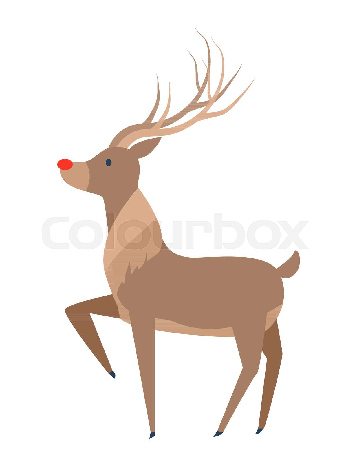 Reindeer with Luxury Horn Profile Side View Vector | Stock vector ...