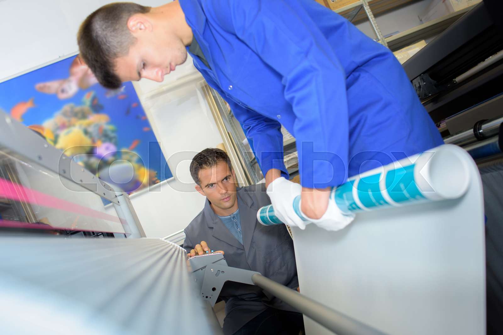 printing press worker | Stock image | Colourbox